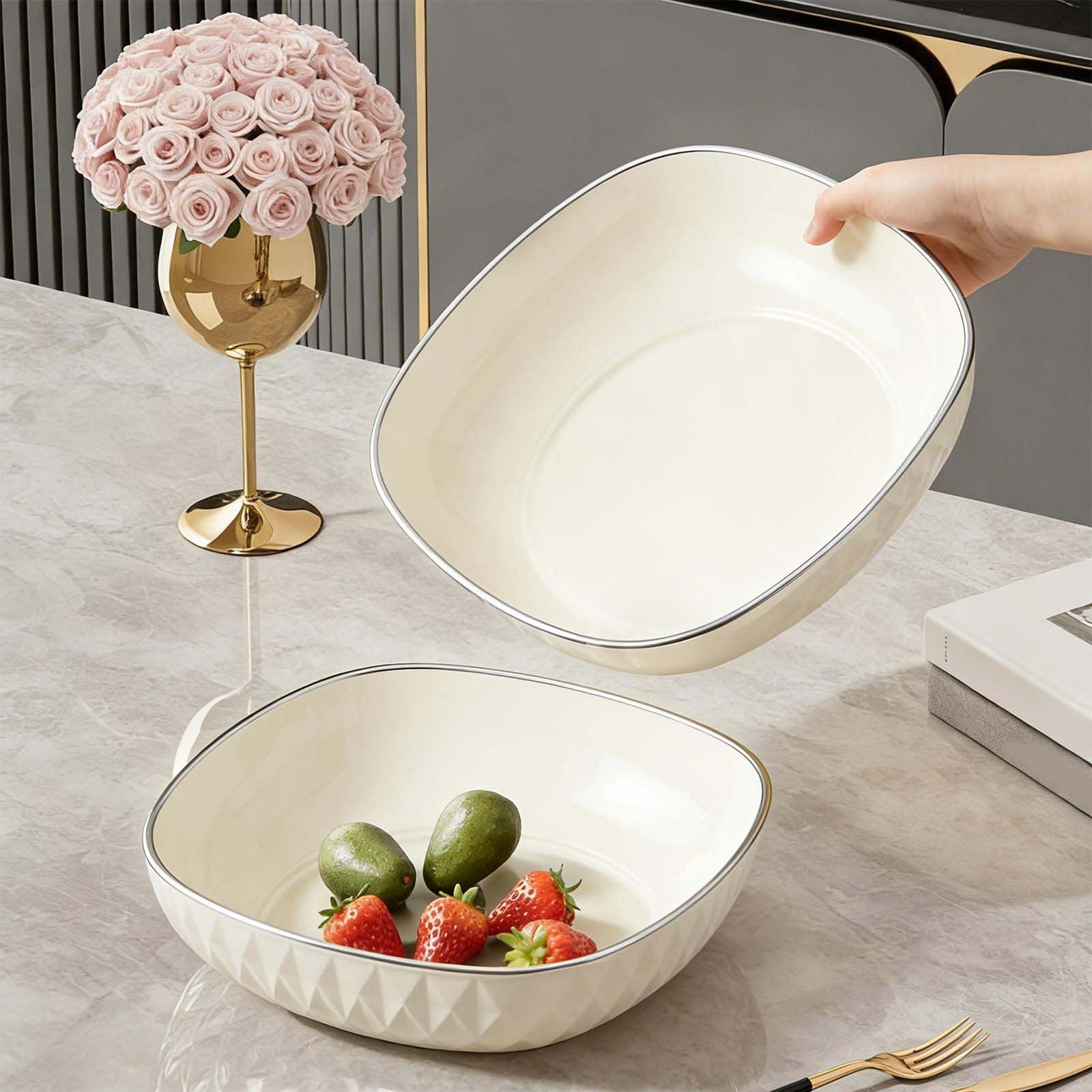 Kuroiy Vegetable Tray Plastic Salad Bowl | Drainable Basket for ...