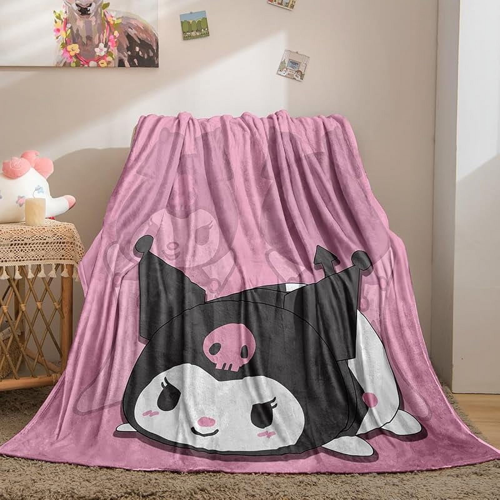 Kuromi 3D print blanket soft flannel cartoons Kuromi movie anime for ...