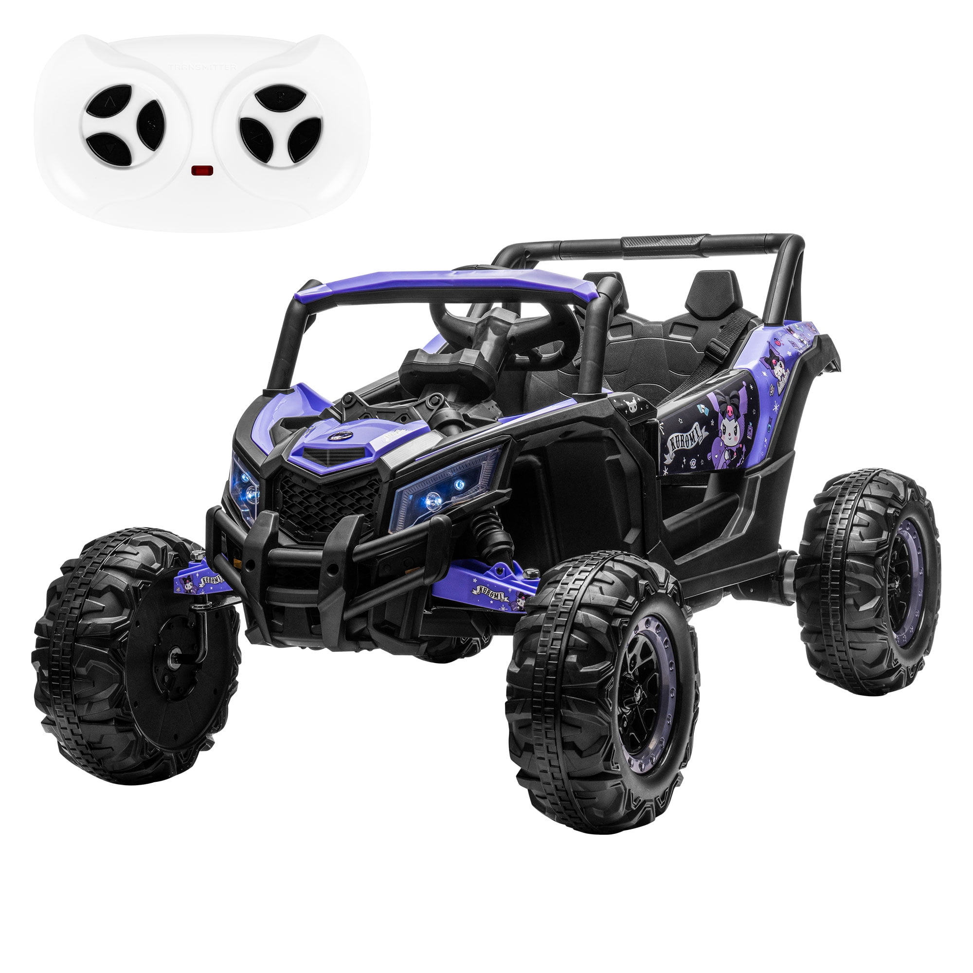 Kuromi Adventure UTV 12V Power Wheels with LED Lights, Remote Control ...