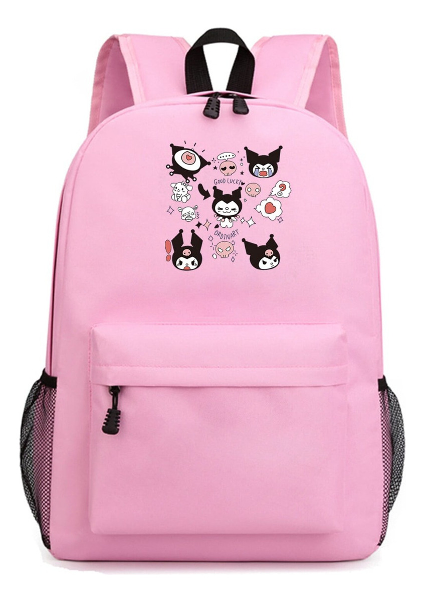 Kuromi All-Pink Backpack with Anime Art, Lightweight Laptop Daypack for ...