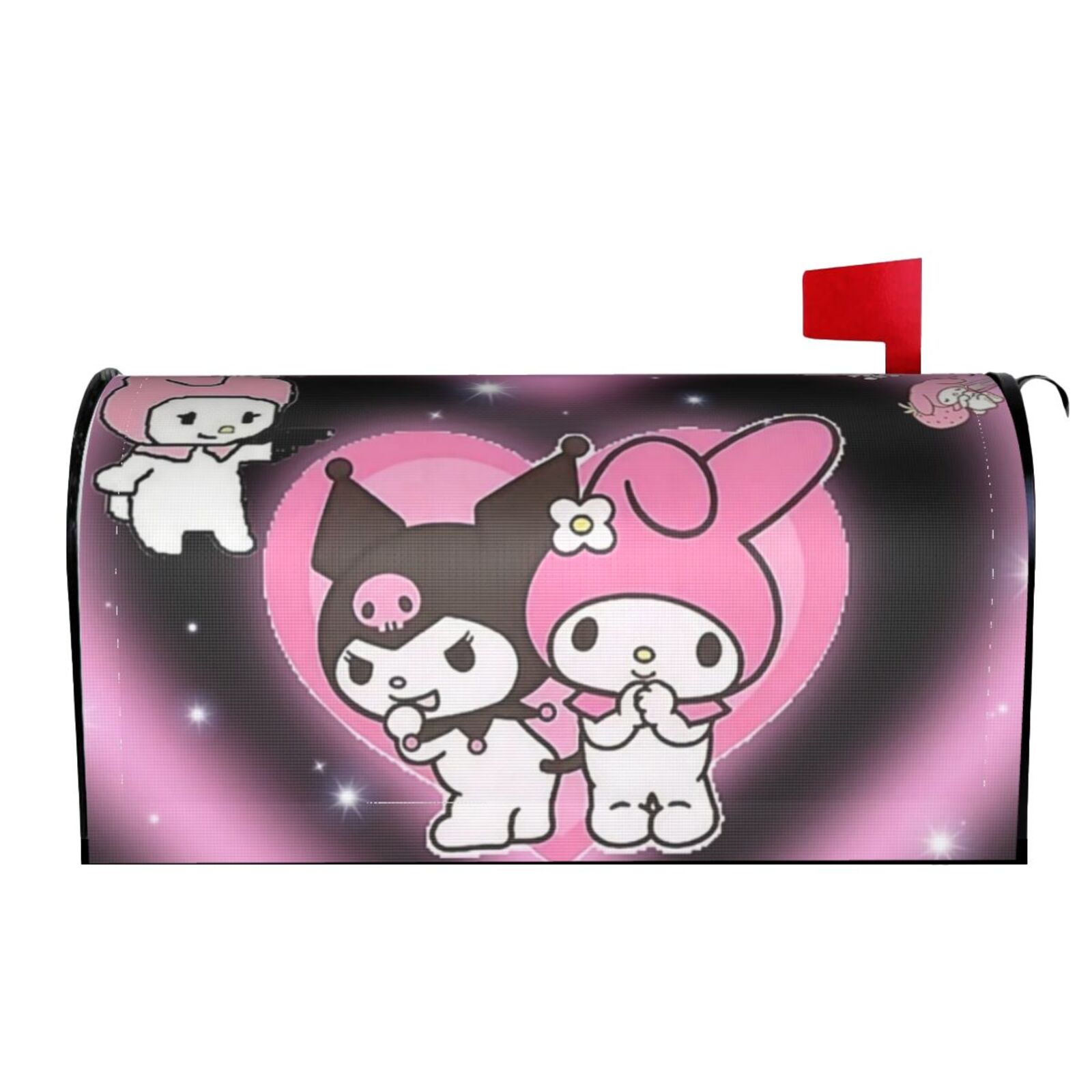 Kuromi And Melody Heart Cartoon Character Mailbox Cover Magnetic Standard Size, Post Letter Box ...