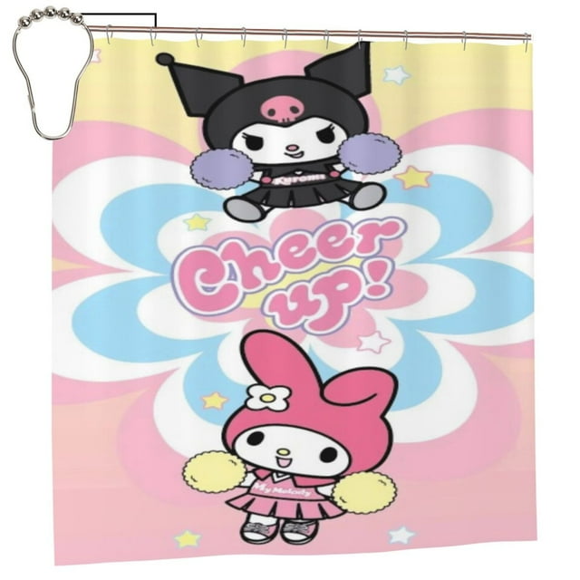 Kuromi And Melody Shower Curtain Waterproof Cartoon Anime Shower ...