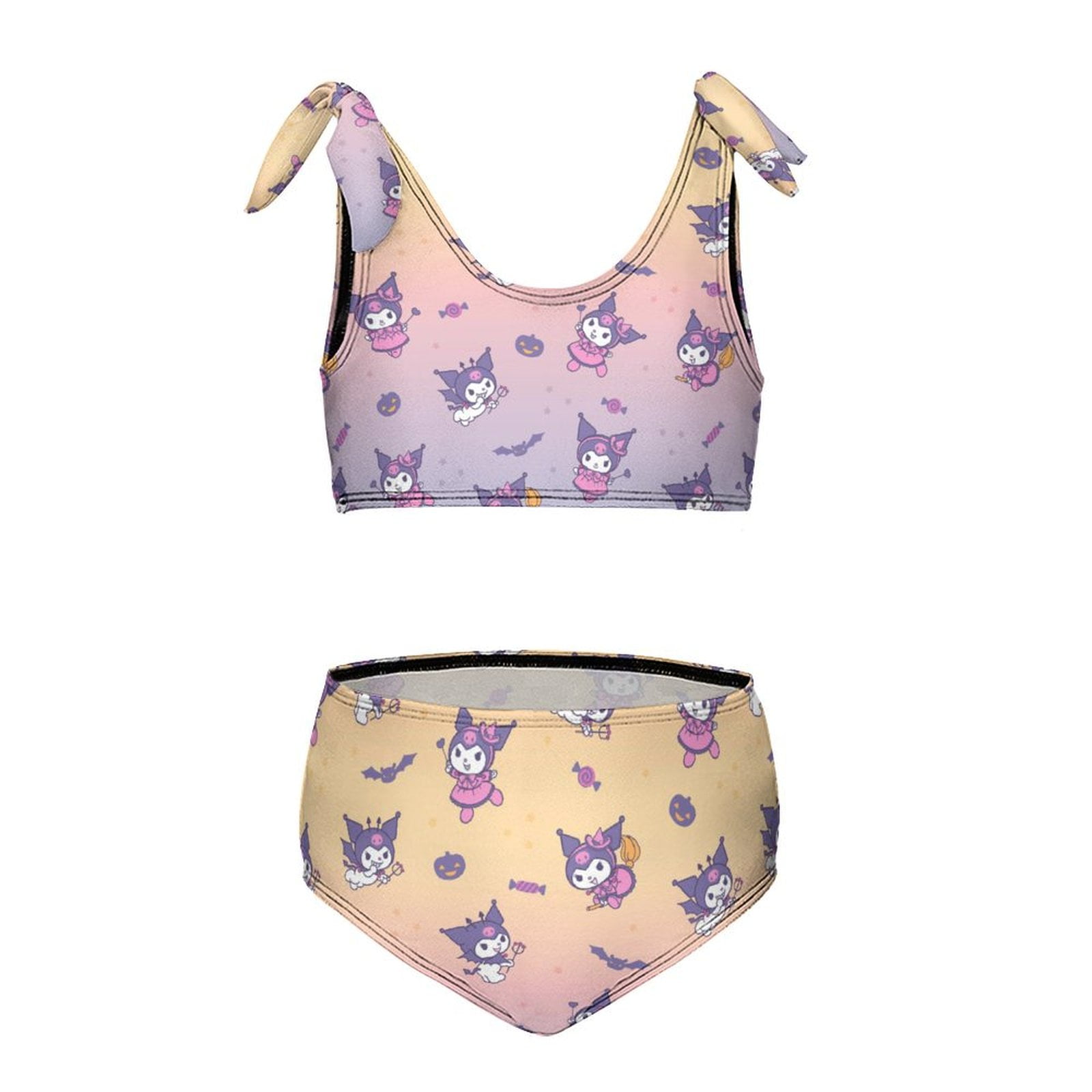 Kuromi And My Melody Girls' Swimwear Beach Sport Bikini Bathing Suit 2 ...