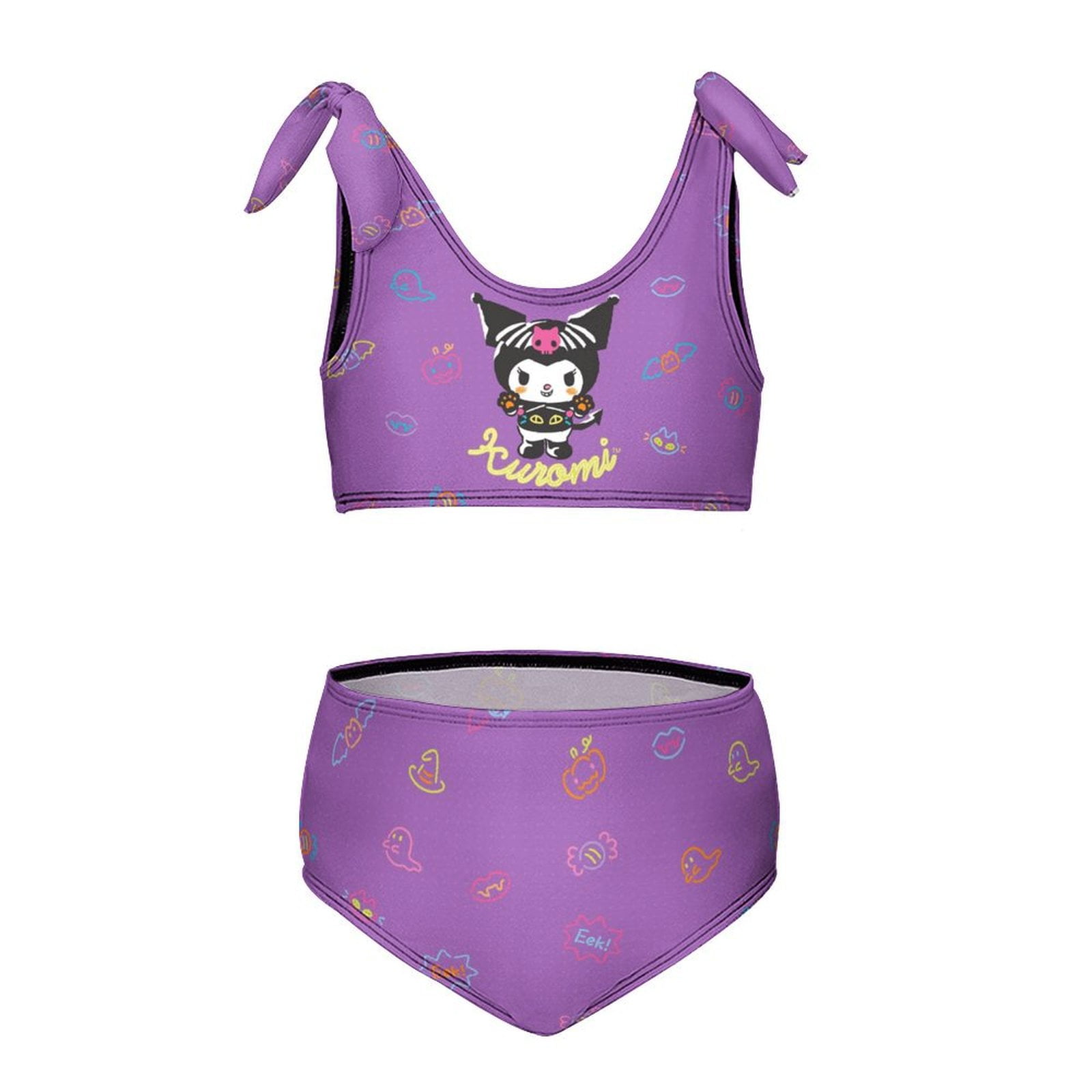 Kuromi And My Melody Girls' Swimwear Beach Sport Bikini Bathing Suit 2 ...
