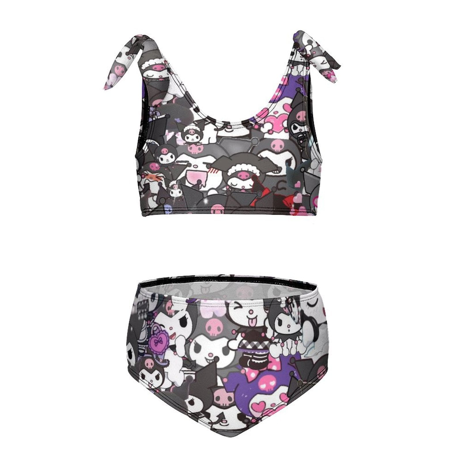 Kuromi And My Melody Girls' Swimwear Beach Sport Bikini Bathing Suit 2 ...