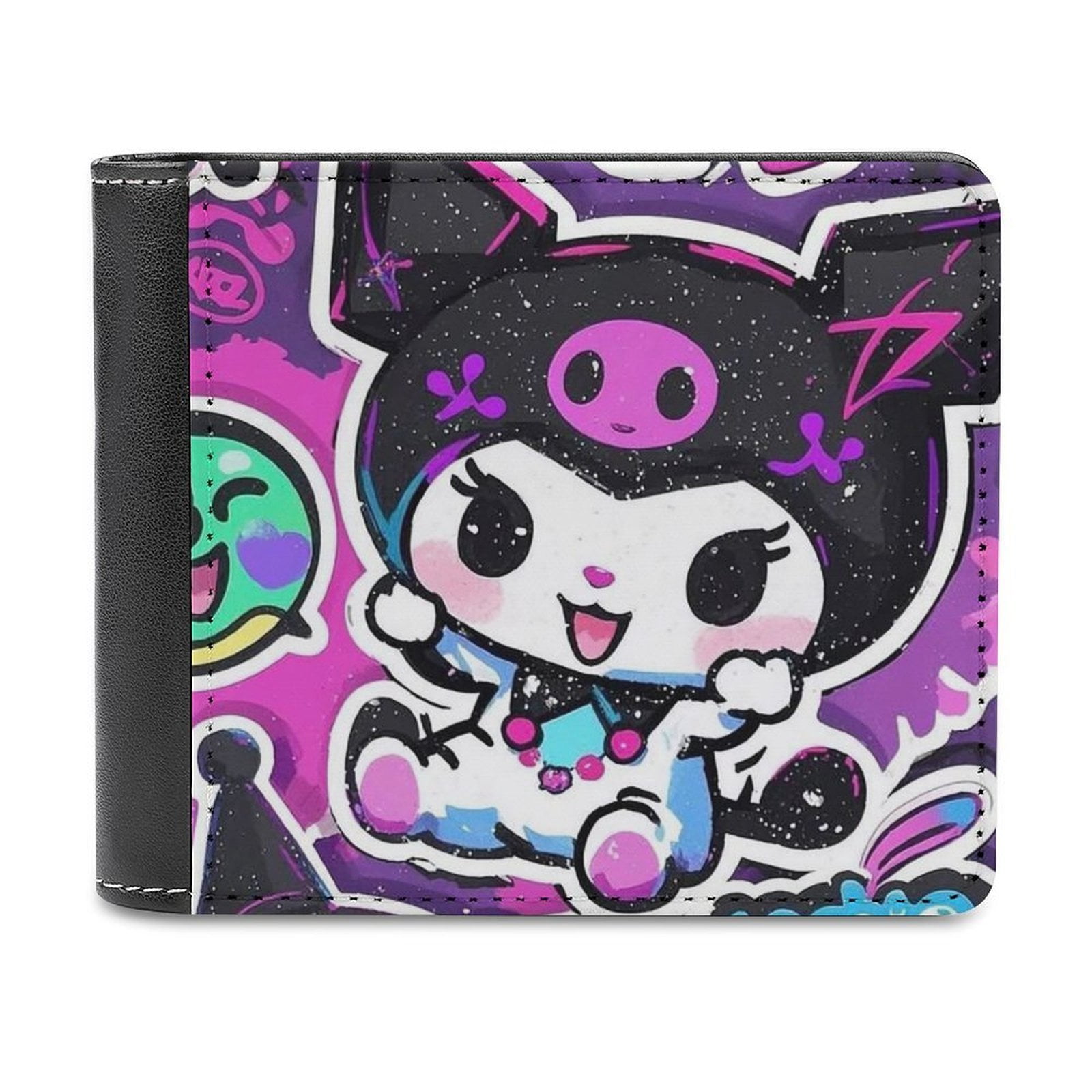 Kuromi And My Melody Mens Wallet Genuine Leather Bifold Extra Capacity ...