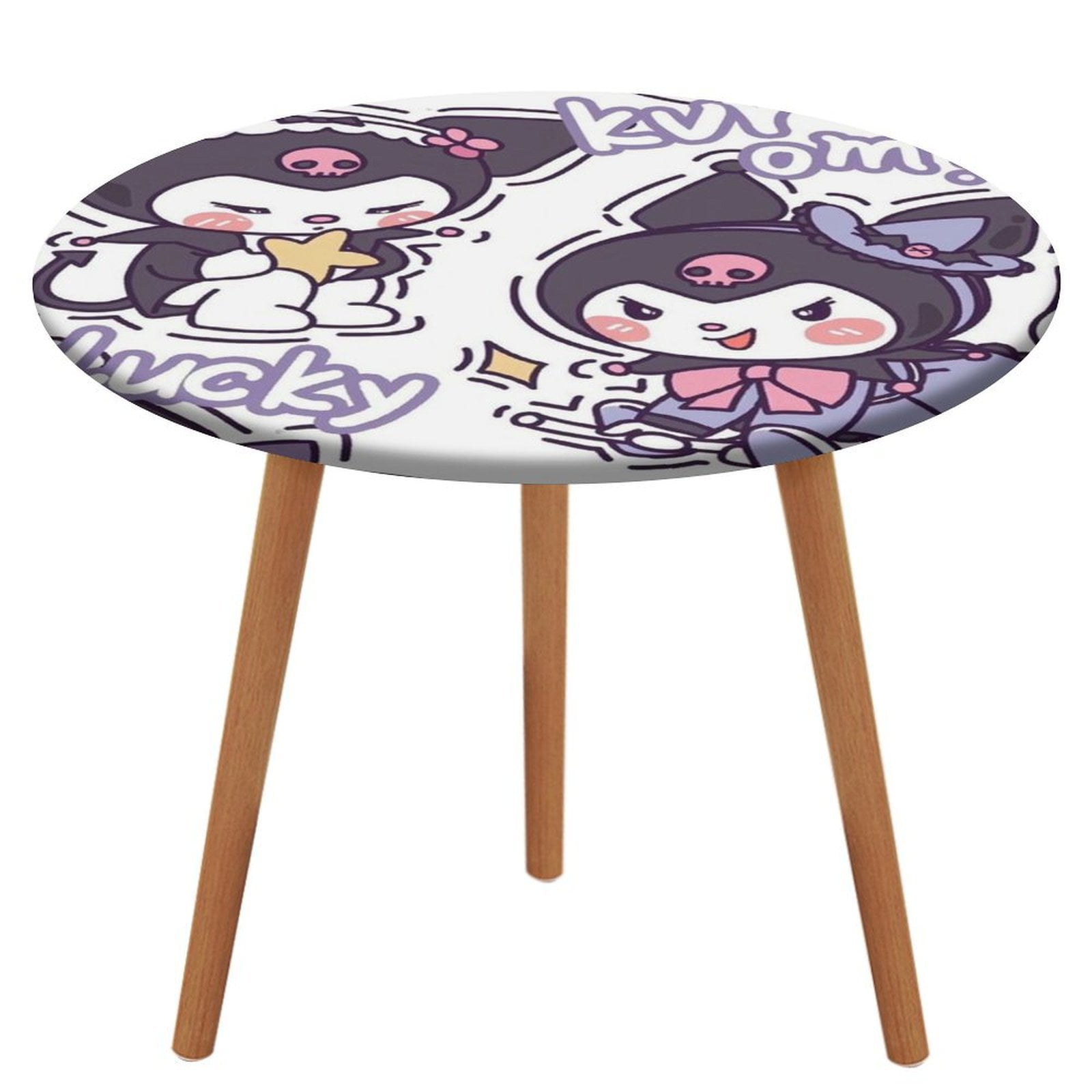 Kuromi And My Melody Round Fitted Tablecloth with Elastic Edge,Water ...