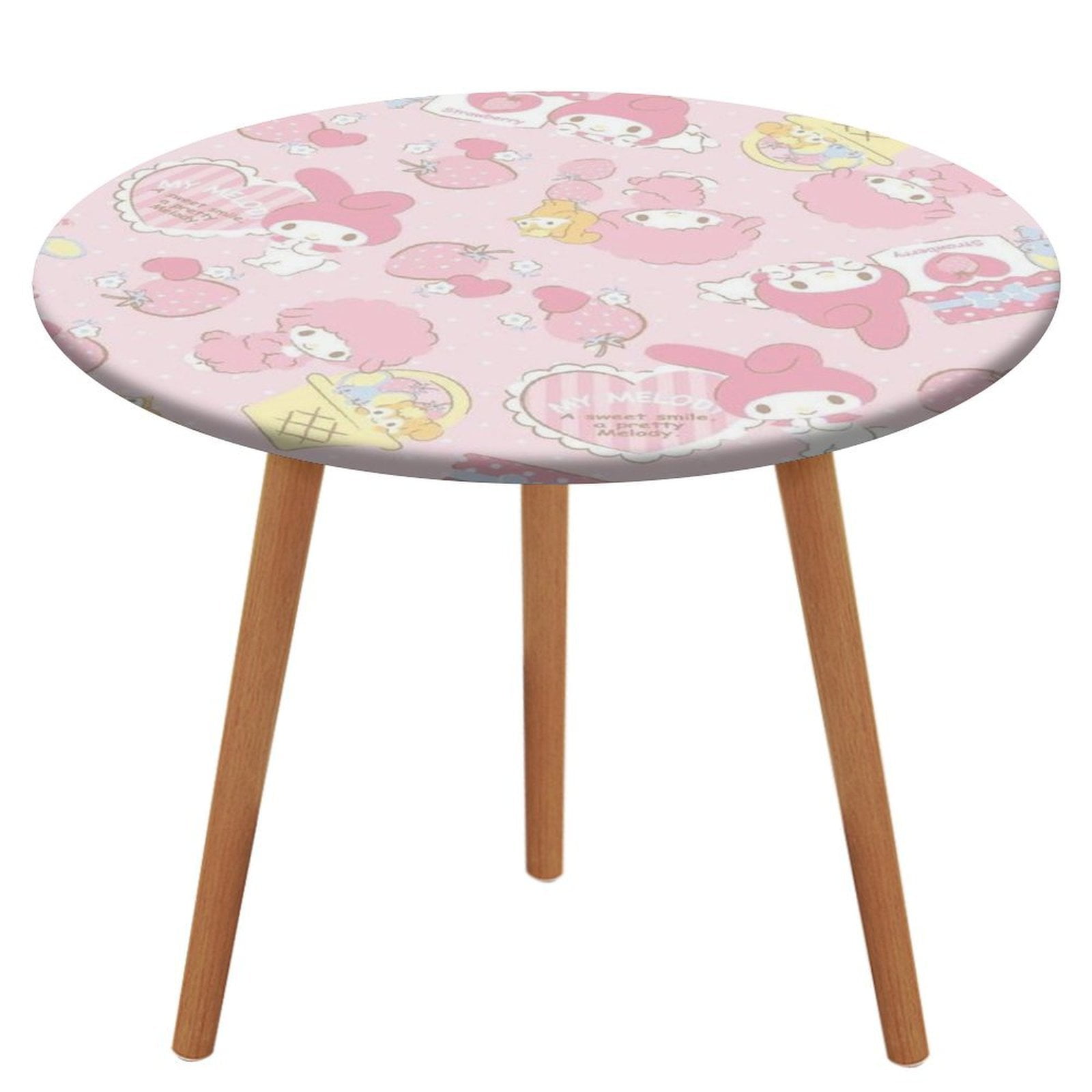 Kuromi And My Melody Round Fitted Tablecloth with Elastic Edge,Water ...