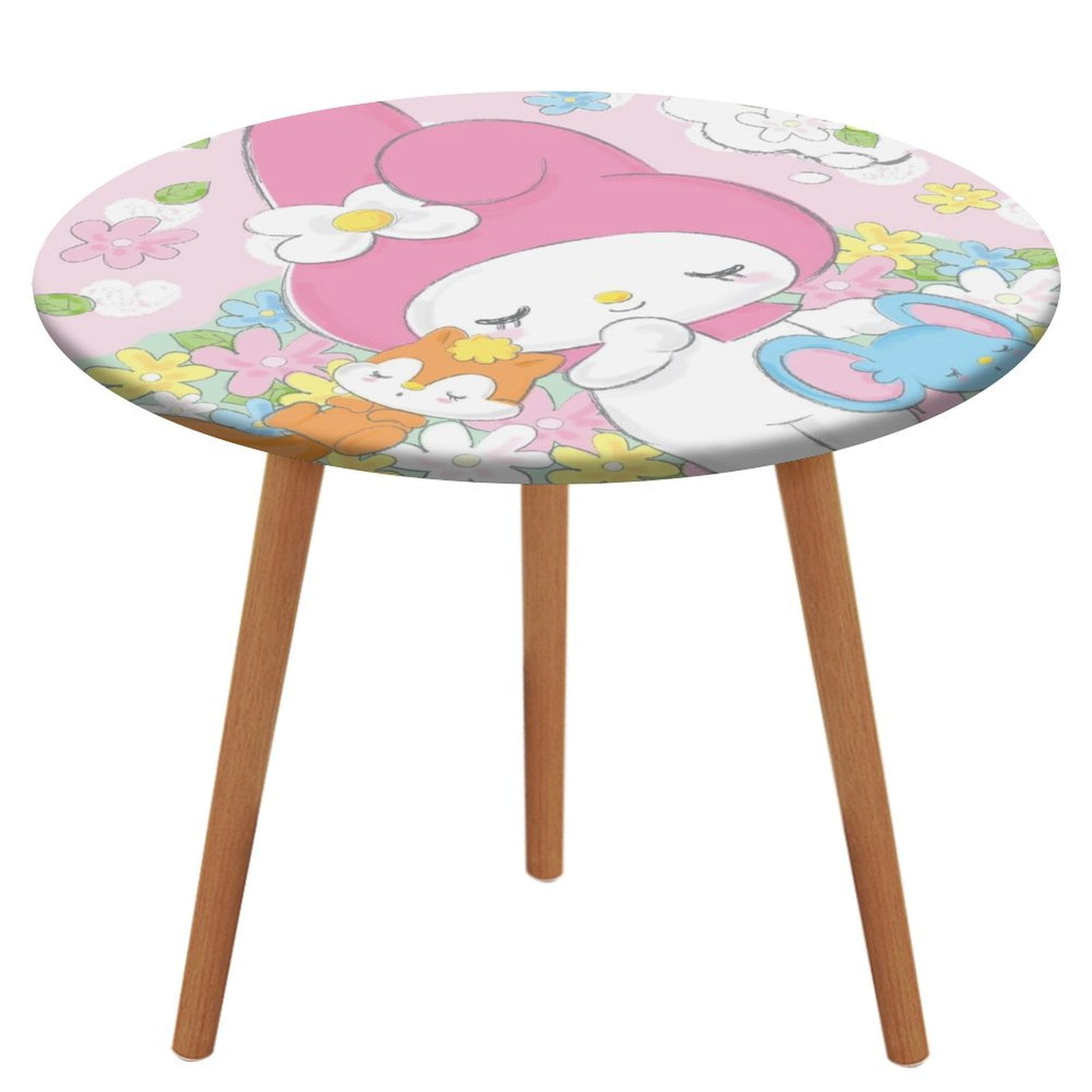 Kuromi And My Melody Round Fitted Tablecloth with Elastic Edge,Water ...