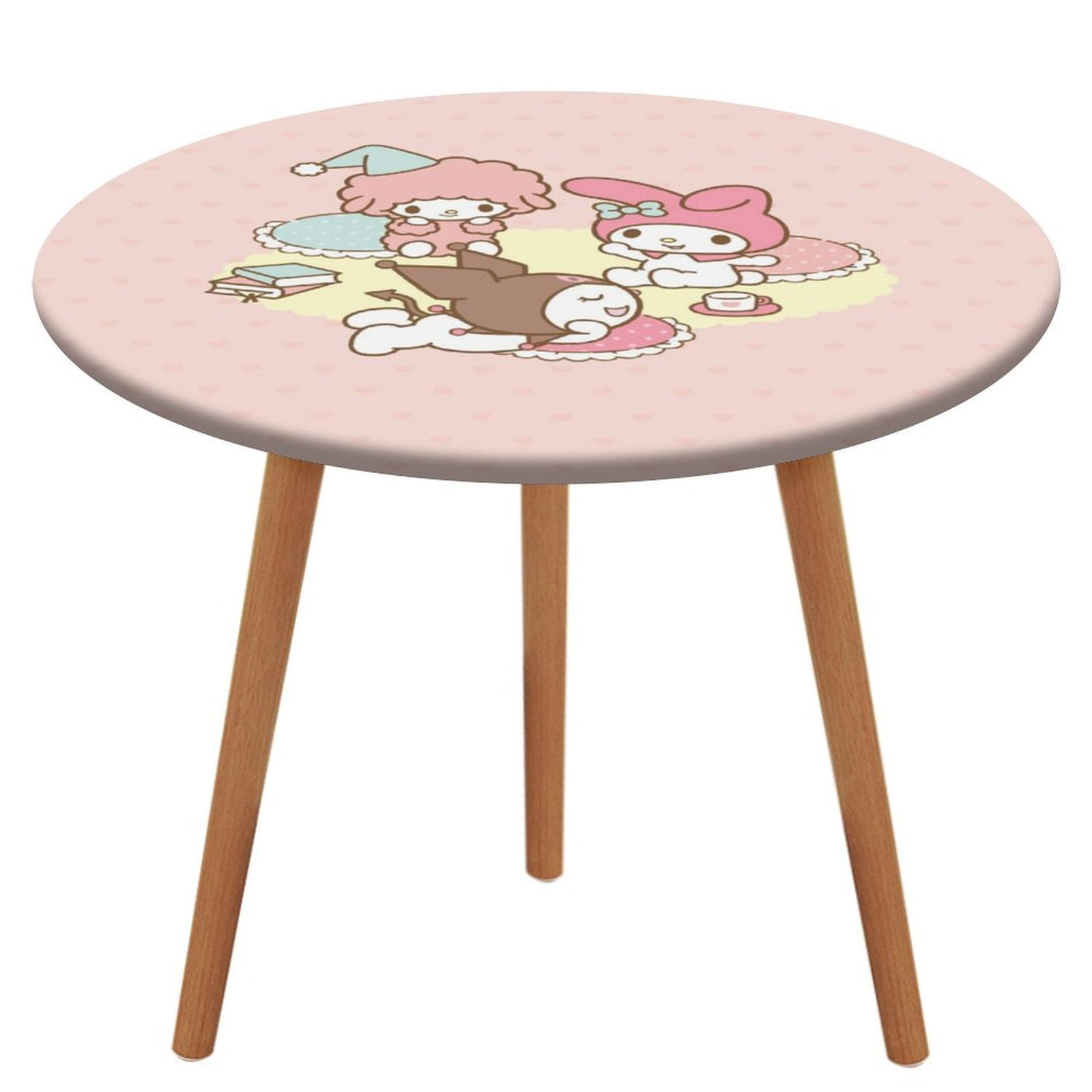 Kuromi And My Melody Round Fitted Tablecloth with Elastic Edge,Water ...