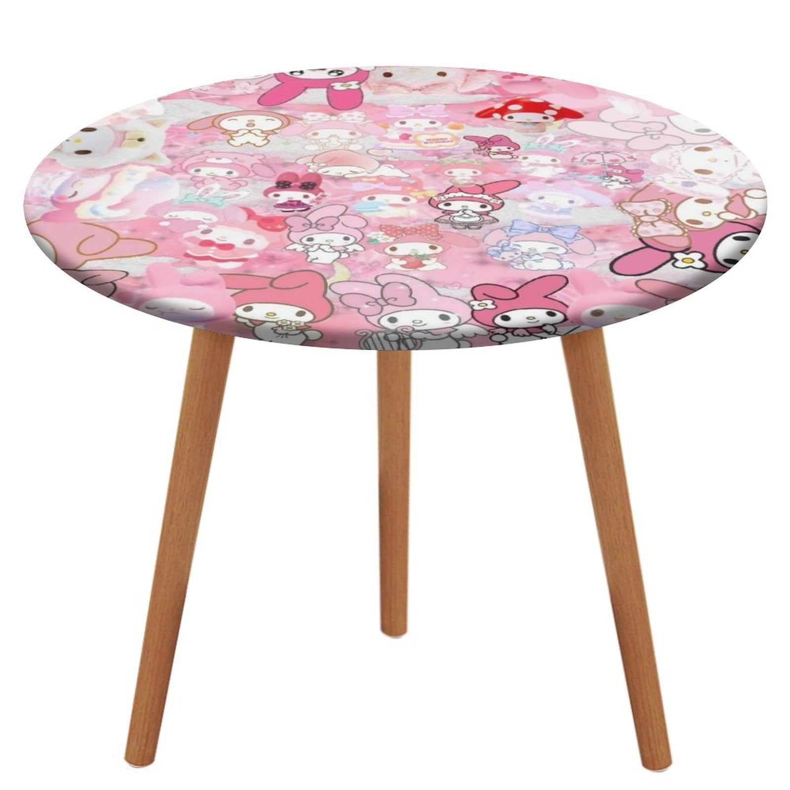 Kuromi And My Melody Round Fitted Tablecloth with Elastic Edge,Water ...