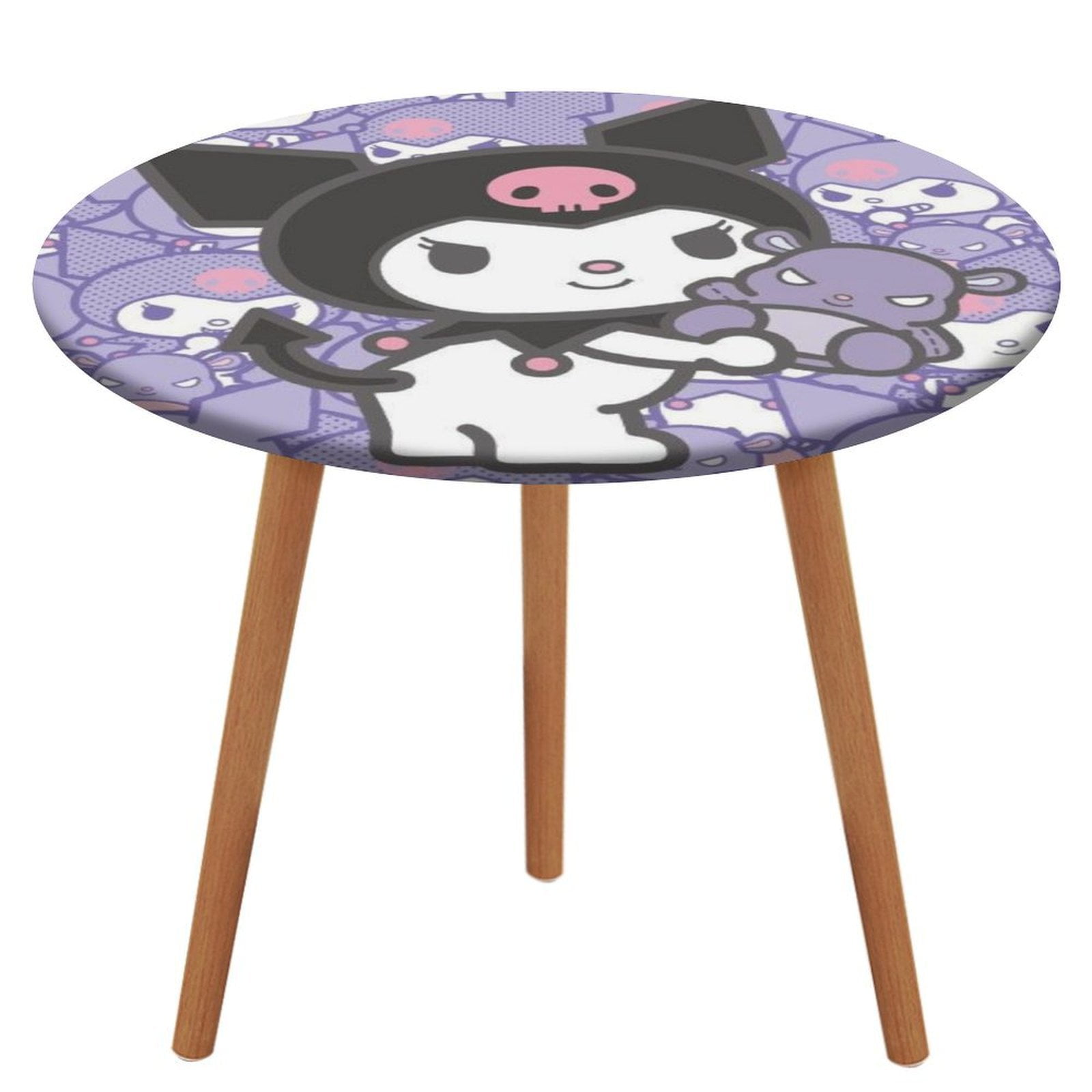 Kuromi And My Melody Round Fitted Tablecloth with Elastic Edge,Water ...