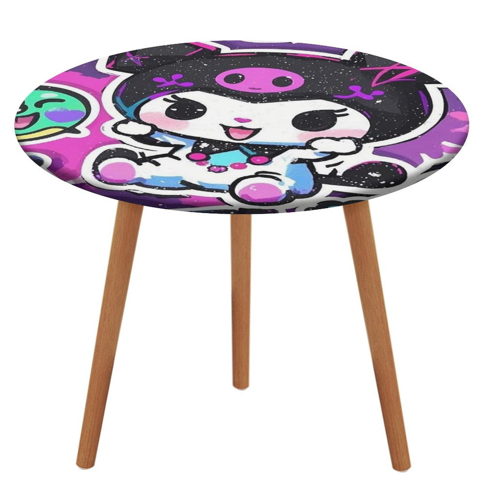 Kuromi And My Melody Round Fitted Tablecloth with Elastic Edge,Water ...