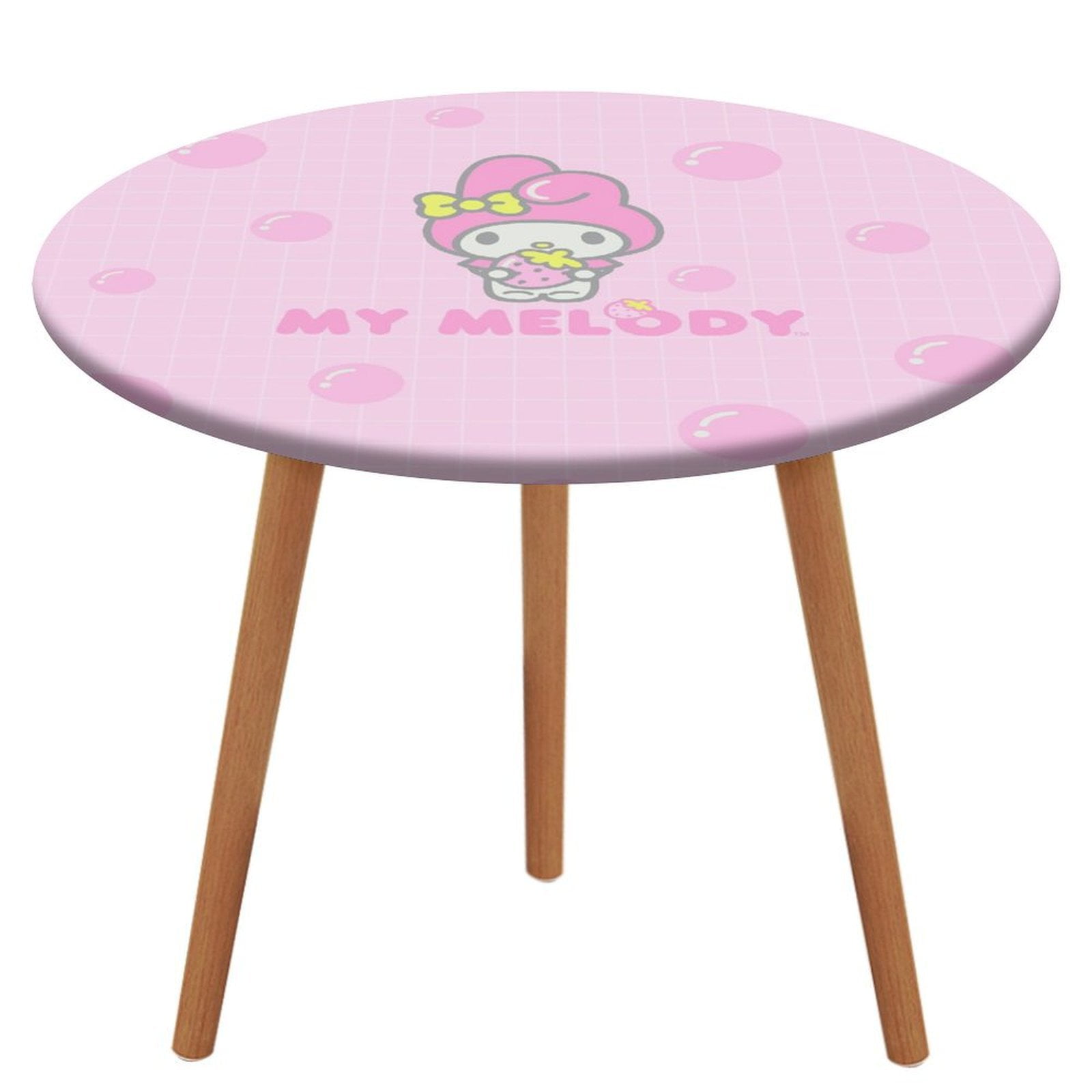 Kuromi And My Melody Round Fitted Tablecloth with Elastic Edge,Water ...