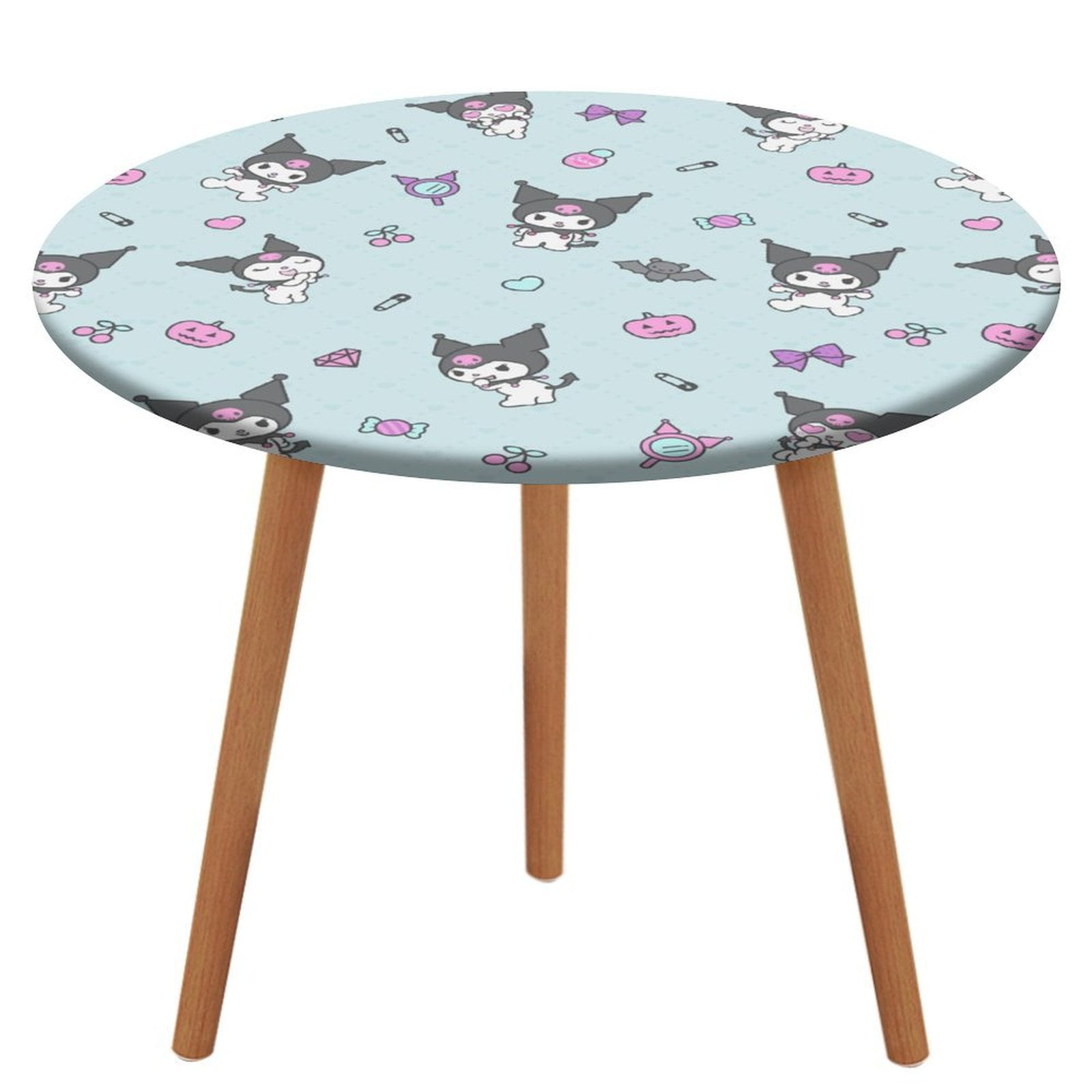 Kuromi And My Melody Round Fitted Tablecloth with Elastic Edge,Water ...