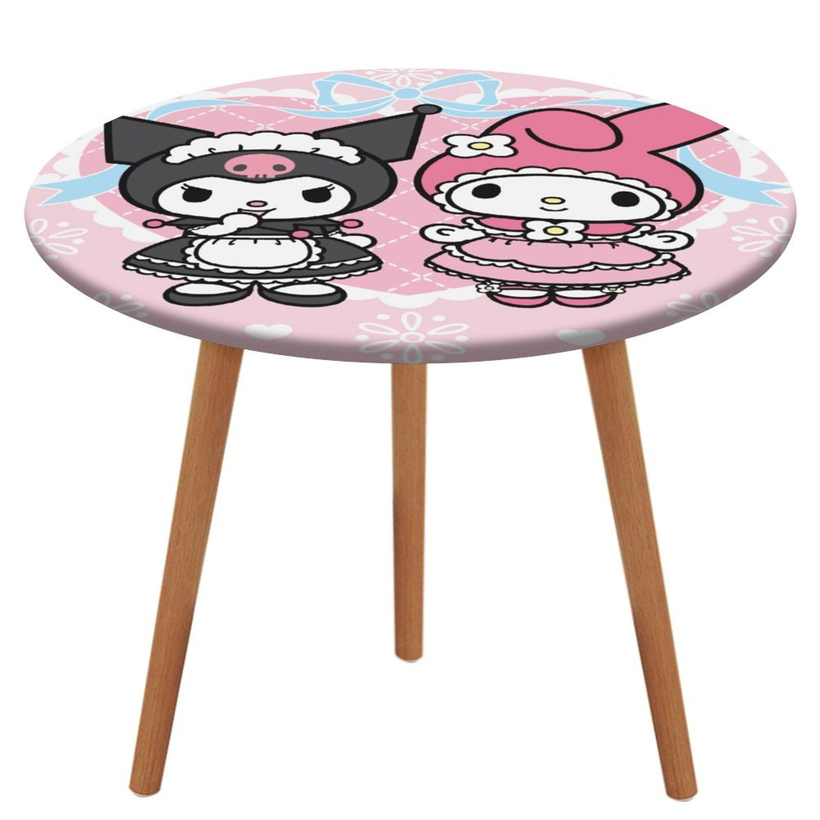 Kuromi And My Melody Round Fitted Tablecloth with Elastic Edge,Water ...