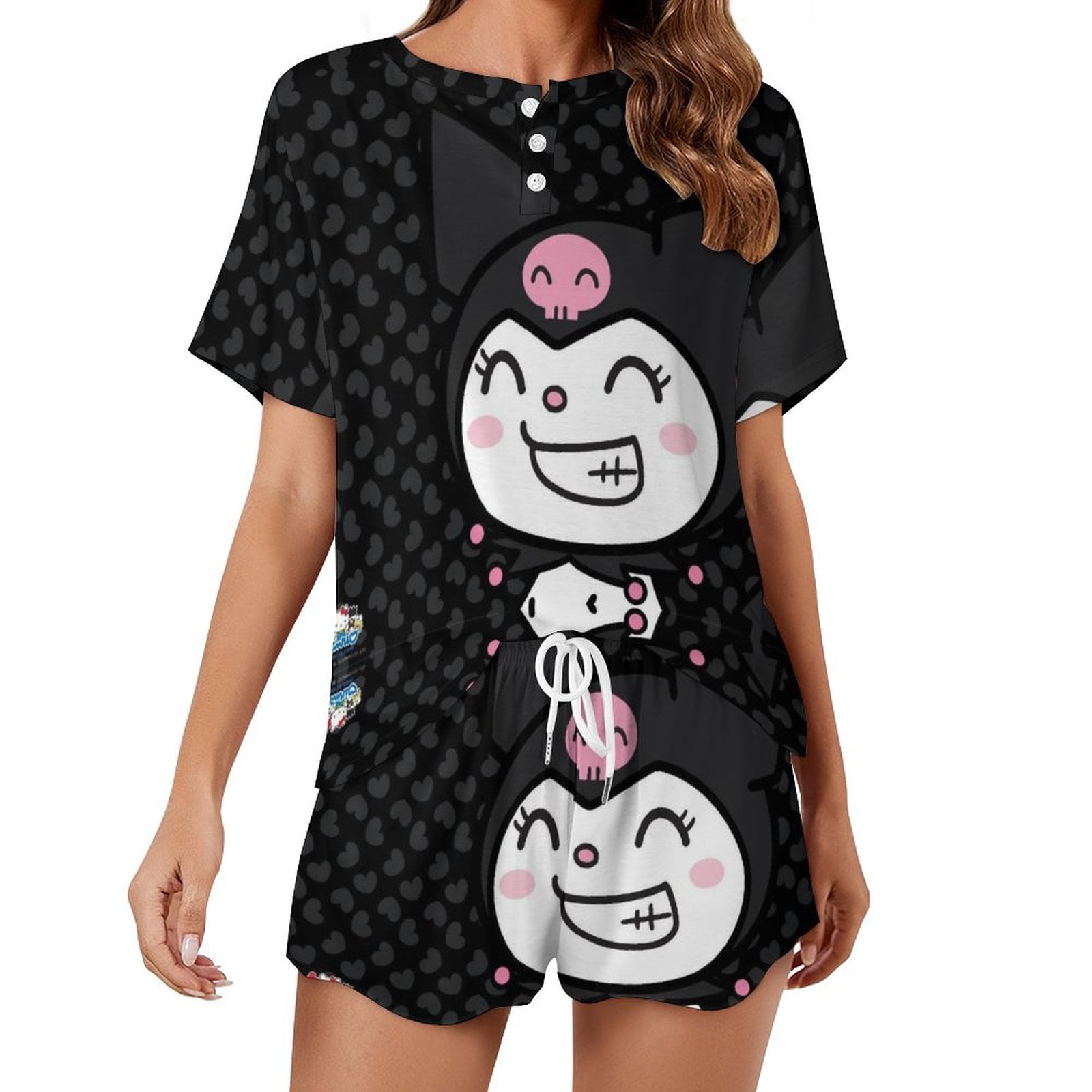 Kuromi And My Melody Women Pajamas Set Loungewear Sleepwear 2 Piece PJ ...