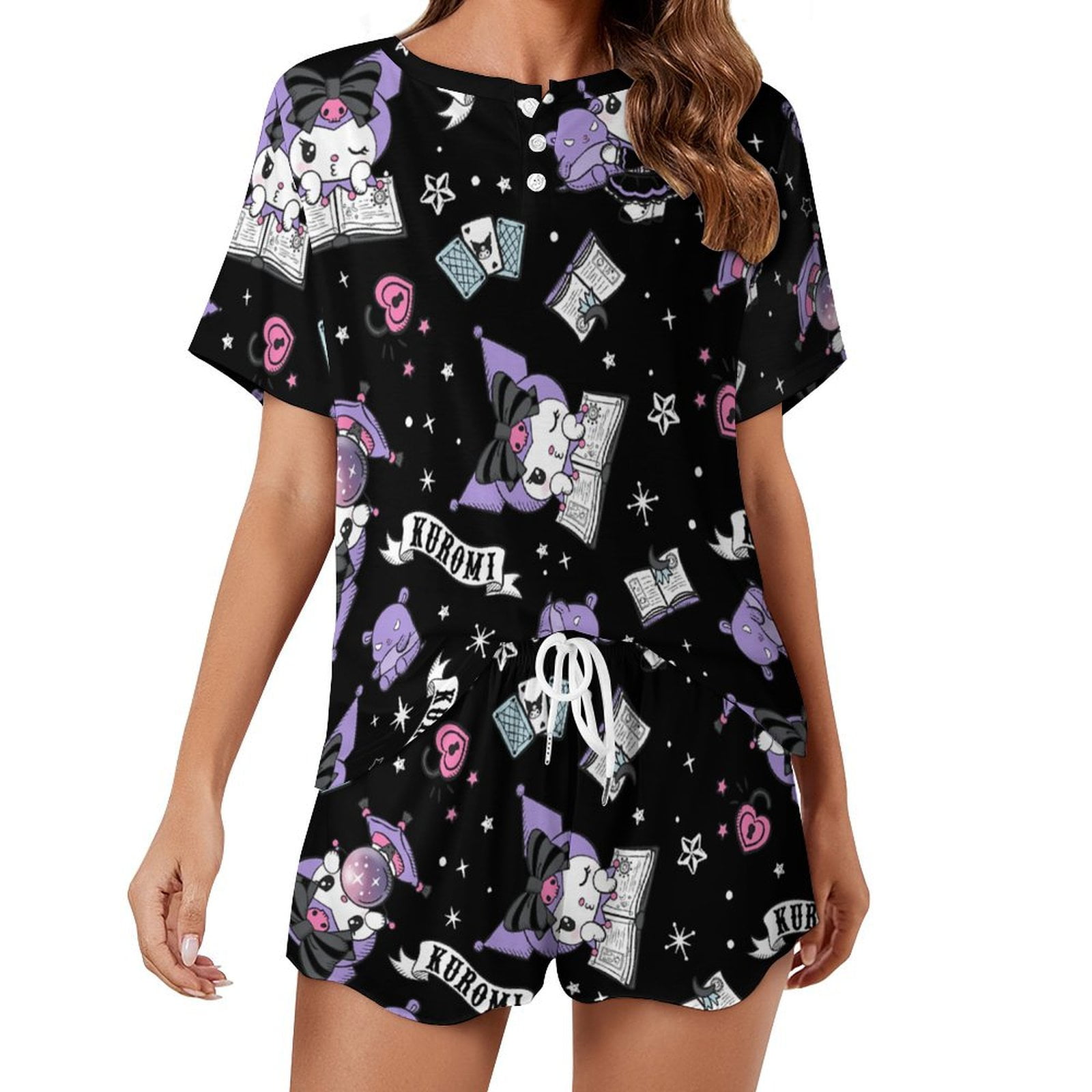 Kuromi And My Melody Women Pajamas Set Loungewear Sleepwear 2 Piece PJ ...