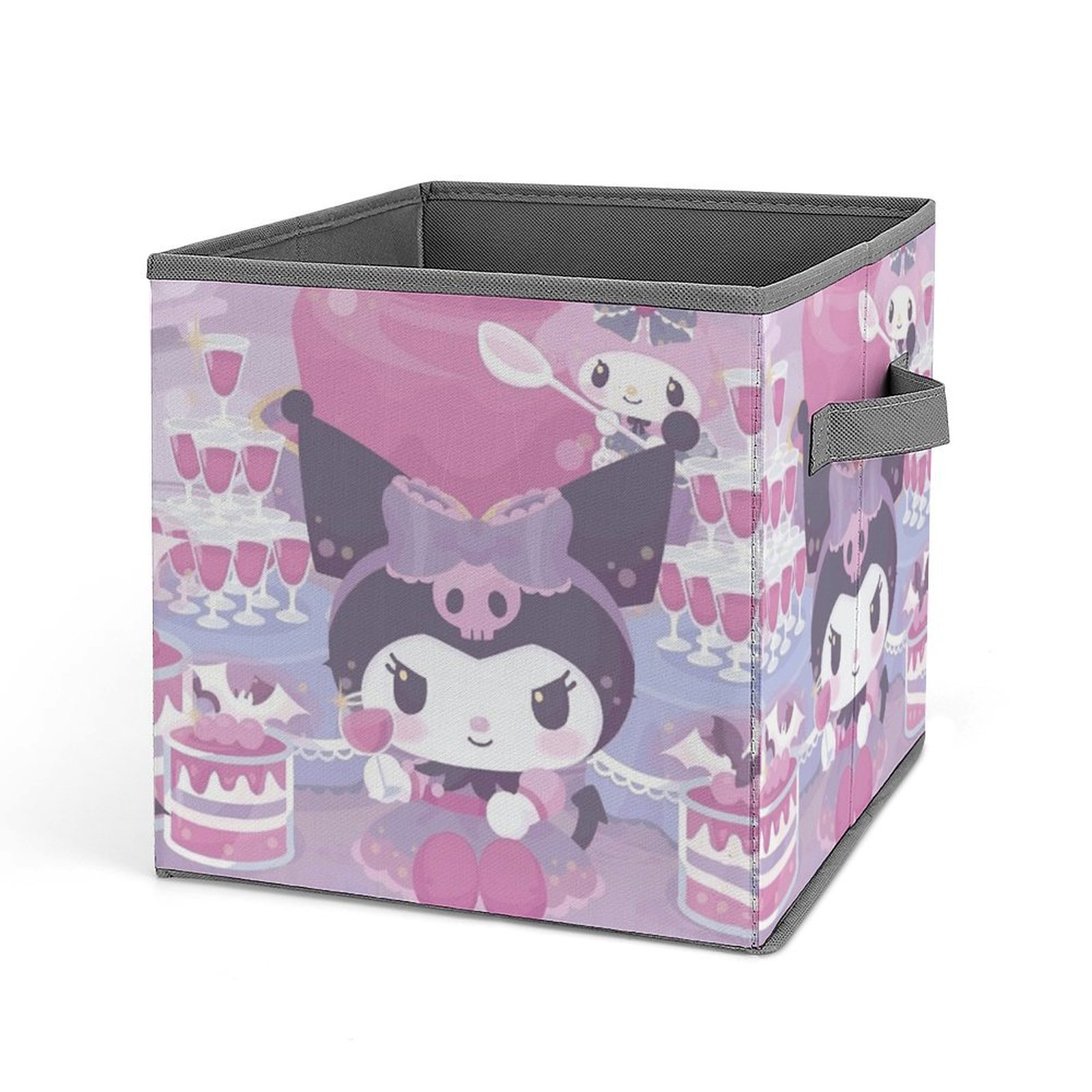 Kuromi Anime Cartoon Cube Storage Bins, Foldable Storage Cube Basket ...