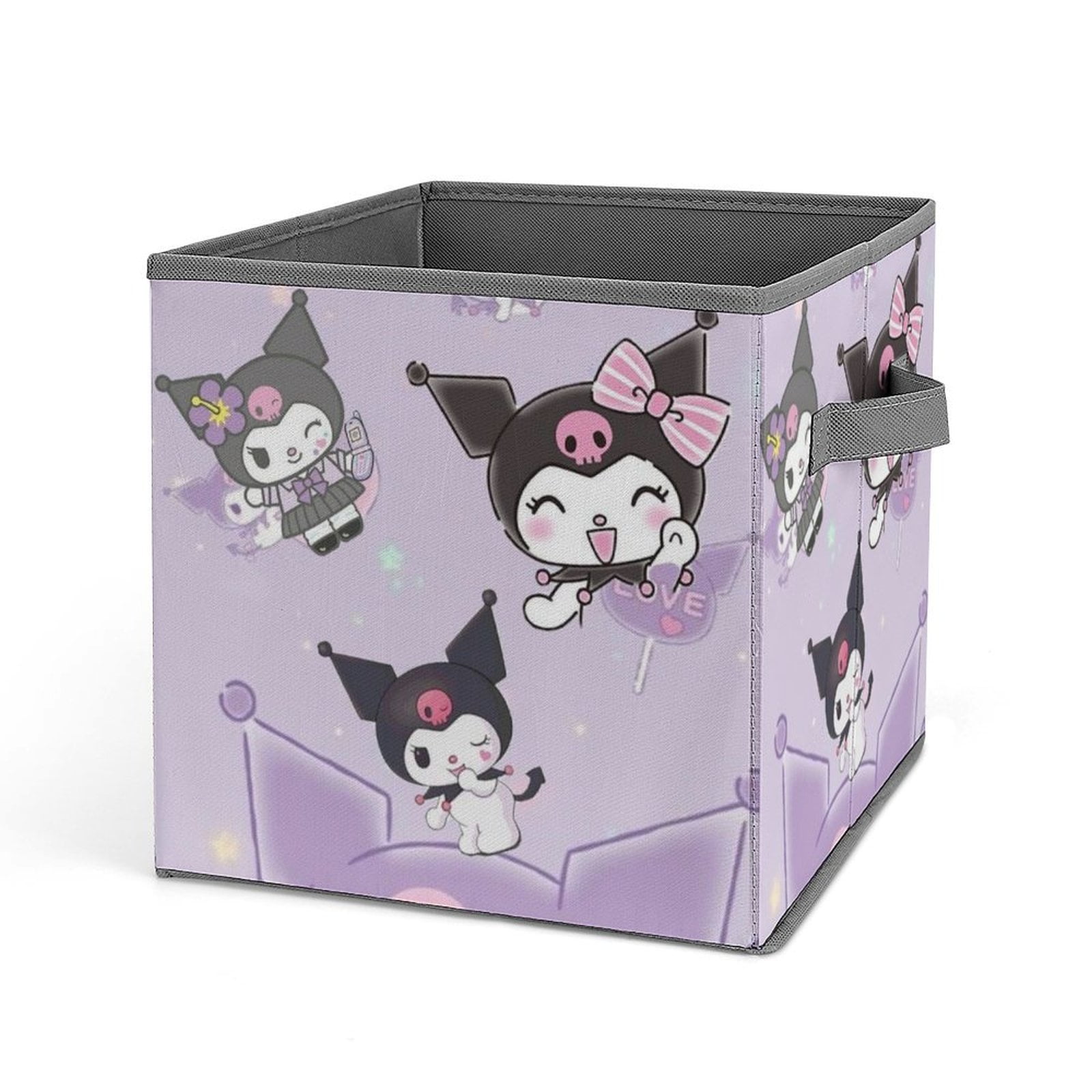 Kuromi Anime Cartoon Cube Storage Bins for Shelves, Fabric Collapsible ...