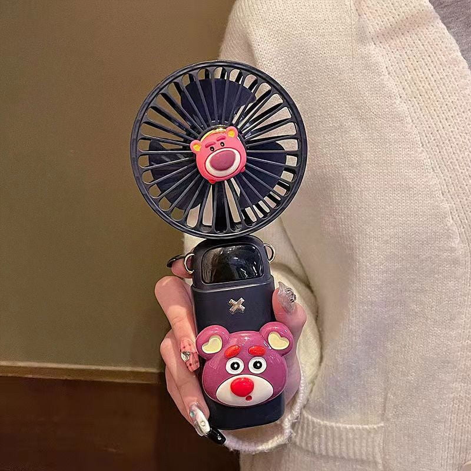 Kuromi Anime Kawaii Sanrio Handheld Desktop Diy Stickers Portable Fan ...