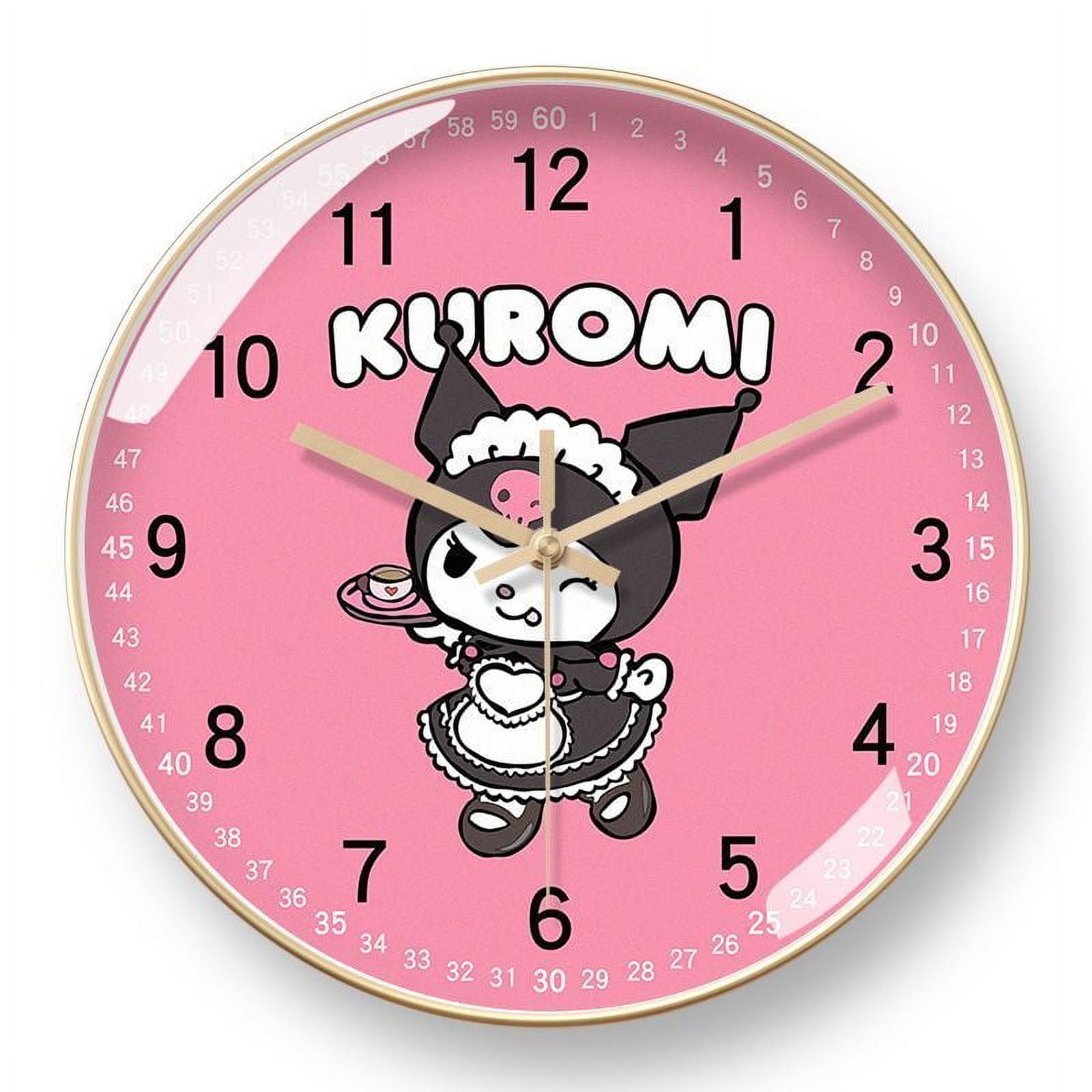 Kuromi Anime Kawaii Sanrio Wall Clock Cute My Melody Cartoon Children ...