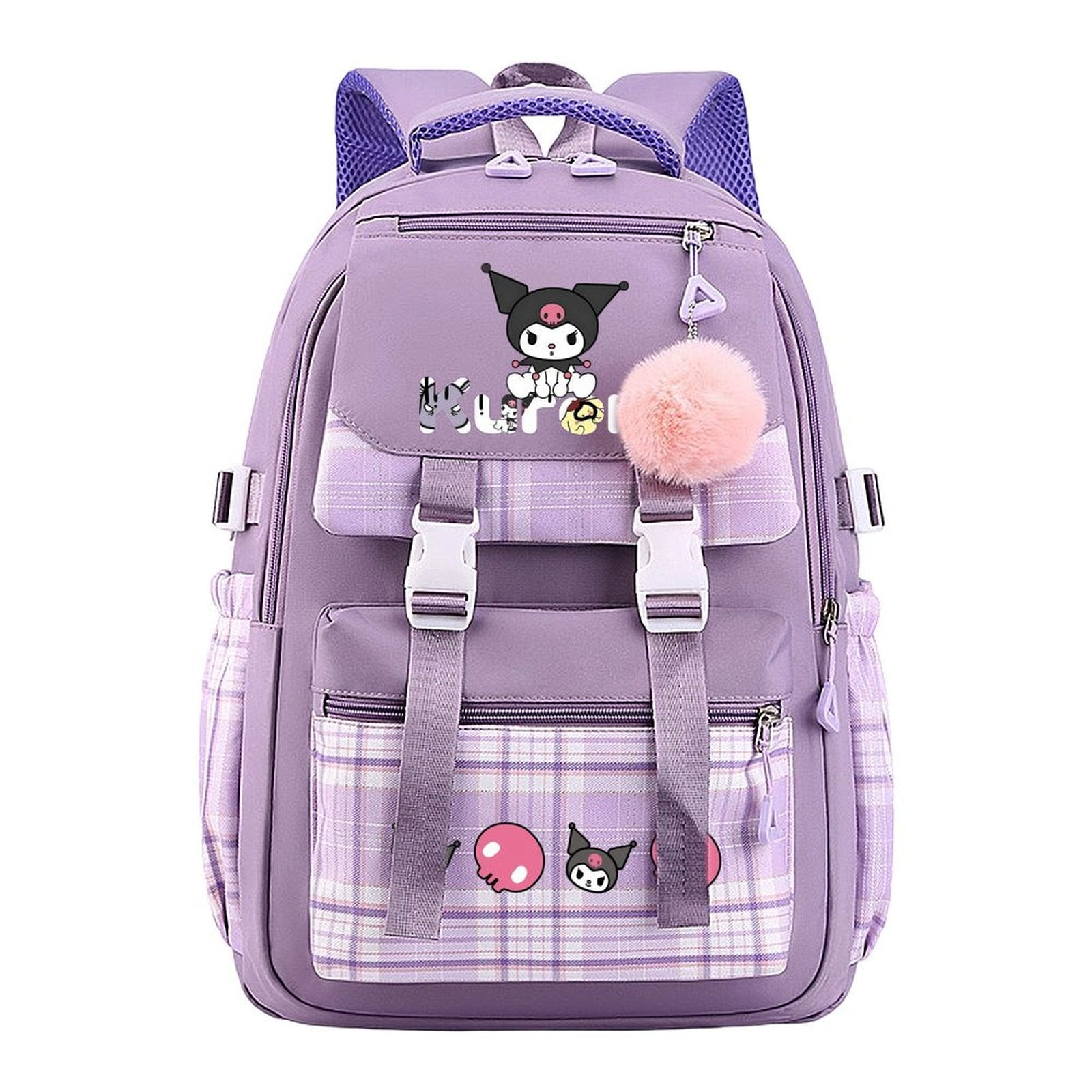 Kuromi Backpack ,17 in Stylish Casual Plaid Laptop Travel Bag Indoor ...