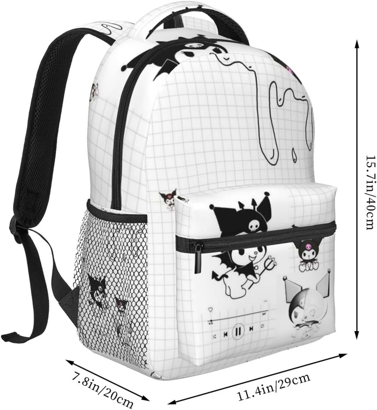 Kuromi Backpack Anime Backpack Cute Kawaii Bag With Music Cover ...