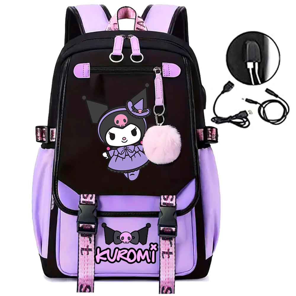 Kuromi Backpack Anime Laptop Travel Backpack Cute Cartoon Dayback ...