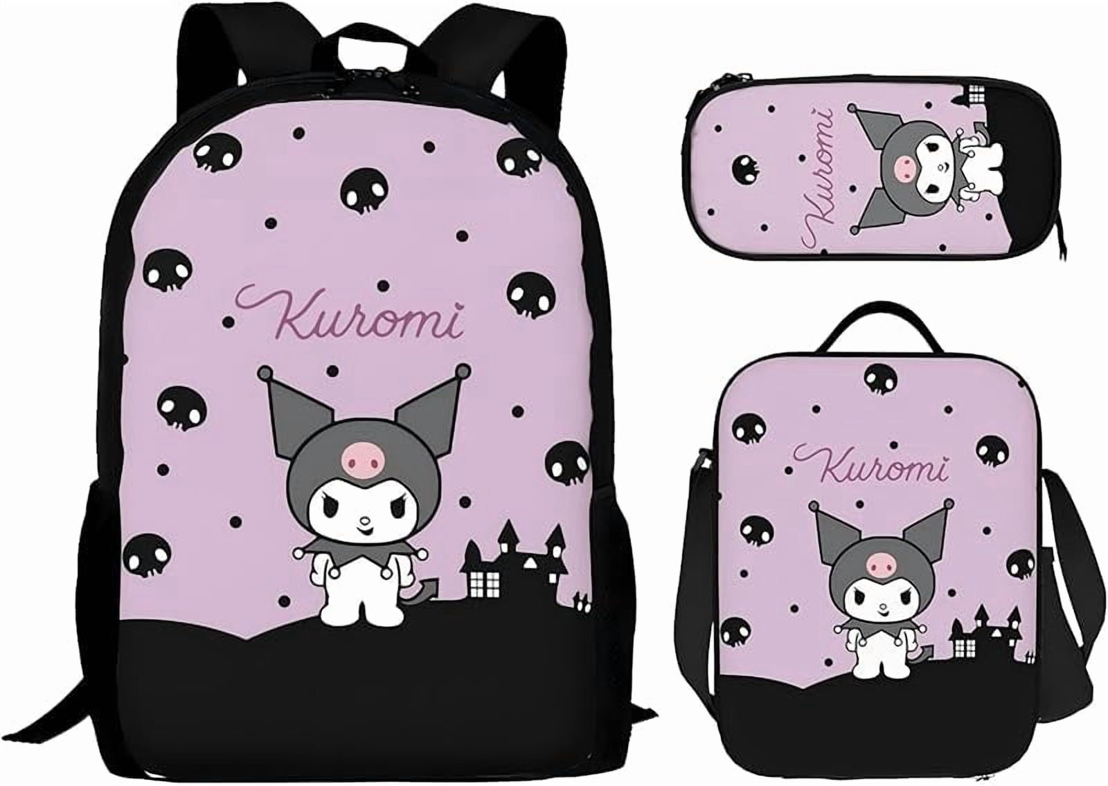 Kuromi Backpack Cartoon 3 Pcs Backpack Set 17 inch Backpack Waterproof ...