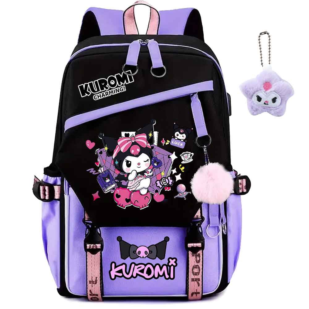 Kuromi Backpack Cute Hello Kitty Laptop Travel Backpack Cartoon Daypack ...