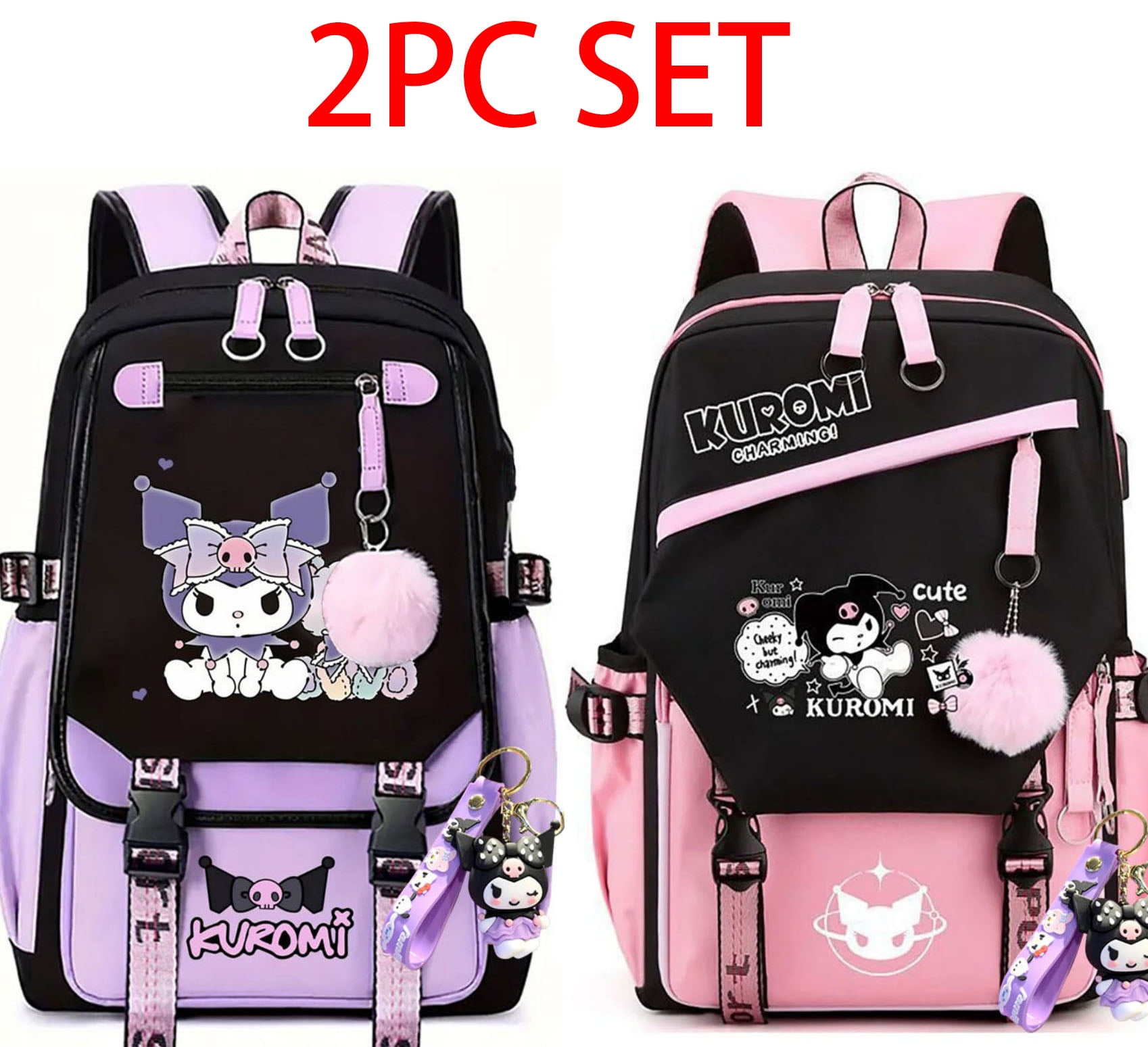 Kuromi Backpack Cute Laptop Shoulders Travel Backpacks Anime Cartoon ...