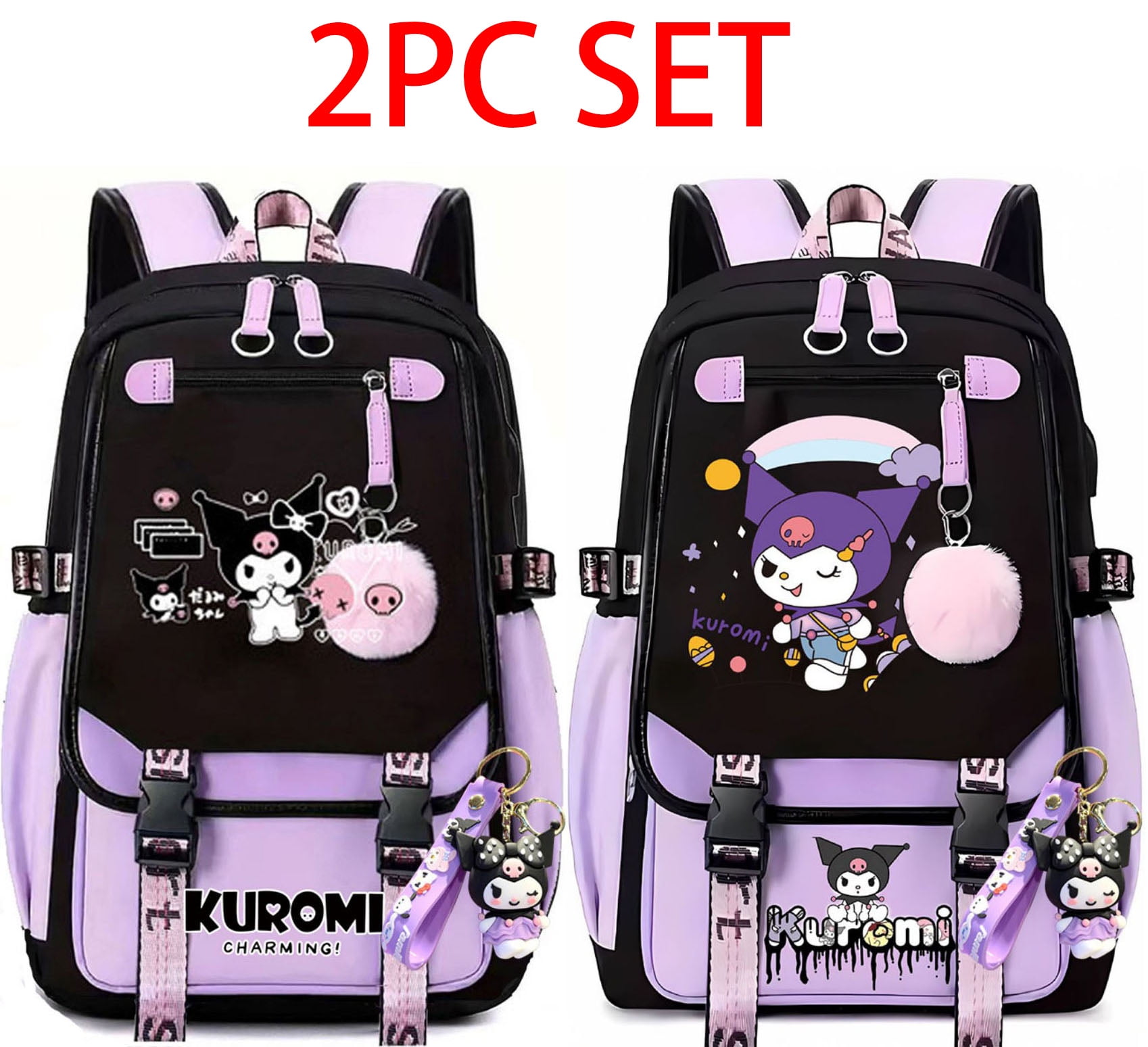 Kuromi Backpack Cute Laptop Shoulders Travel Backpacks Anime Cartoon ...