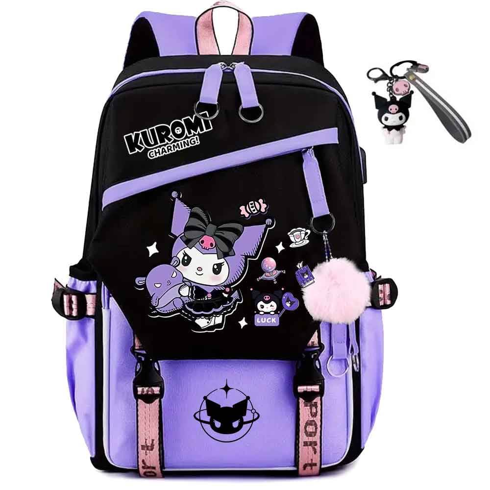 Kuromi Backpack Cute Laptop Travel Backpack Anime Cartoon Backpacks ...