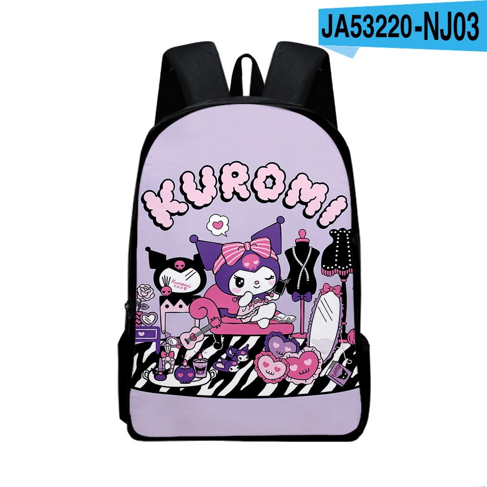 Kuromi Backpack| Gamer Black Rucksack | Green Creeper Zombie Skeleton Enderman & Cave Spider ...