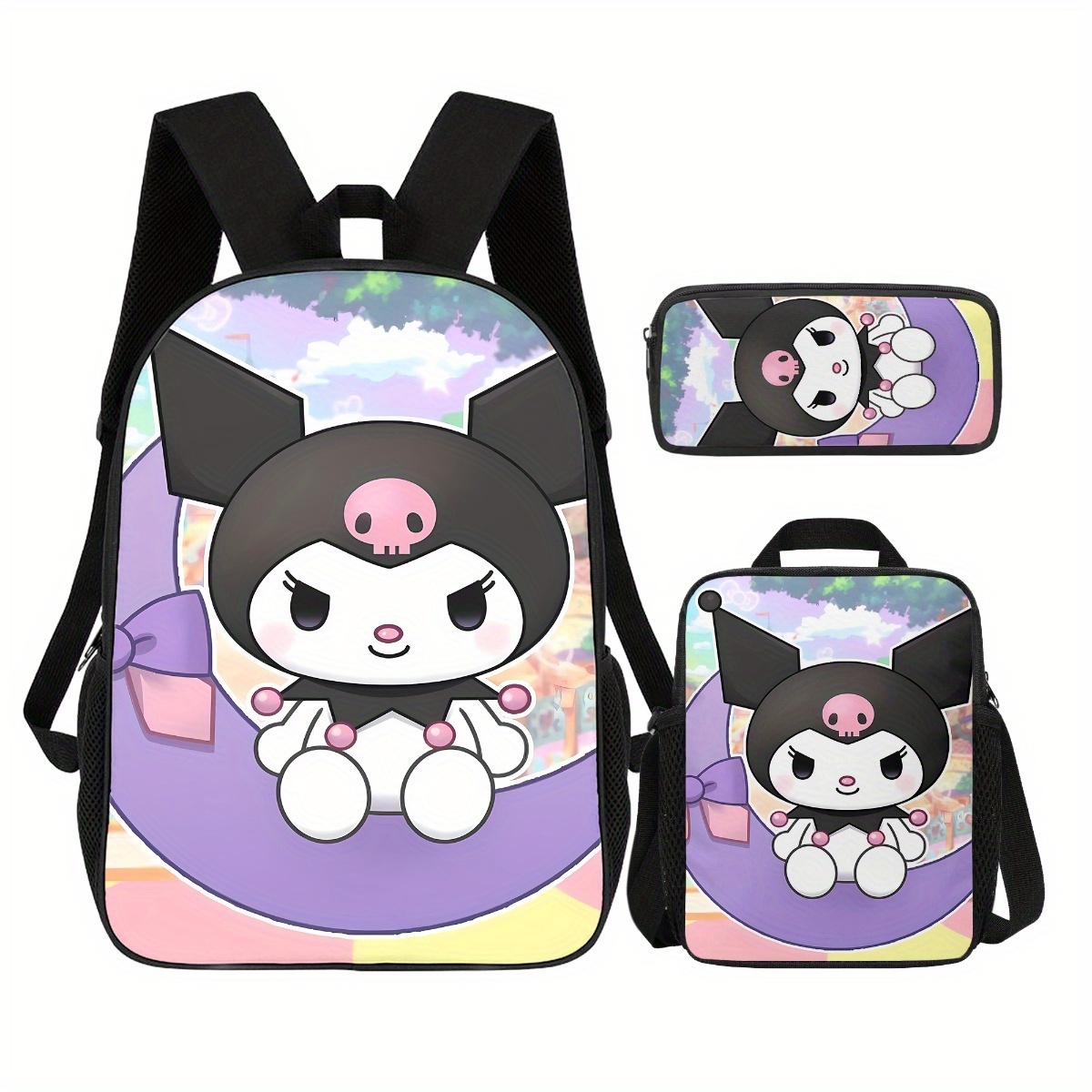 Kuromi Backpack Pencil Case and Lightweight Lunch Bag Set for Work ...