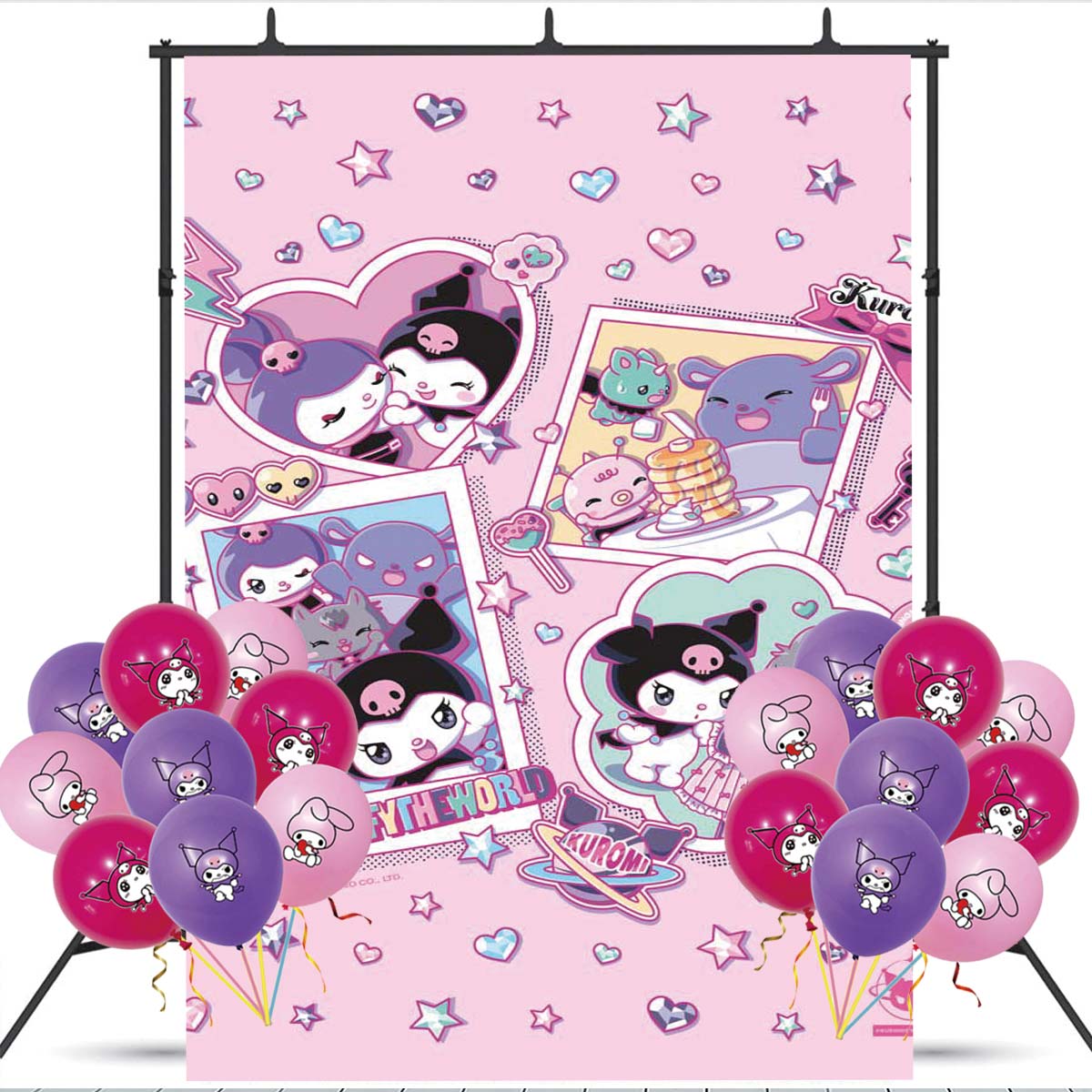 Kuromi Banner Backdrop Background Birthday Balloons Party Supplies ...