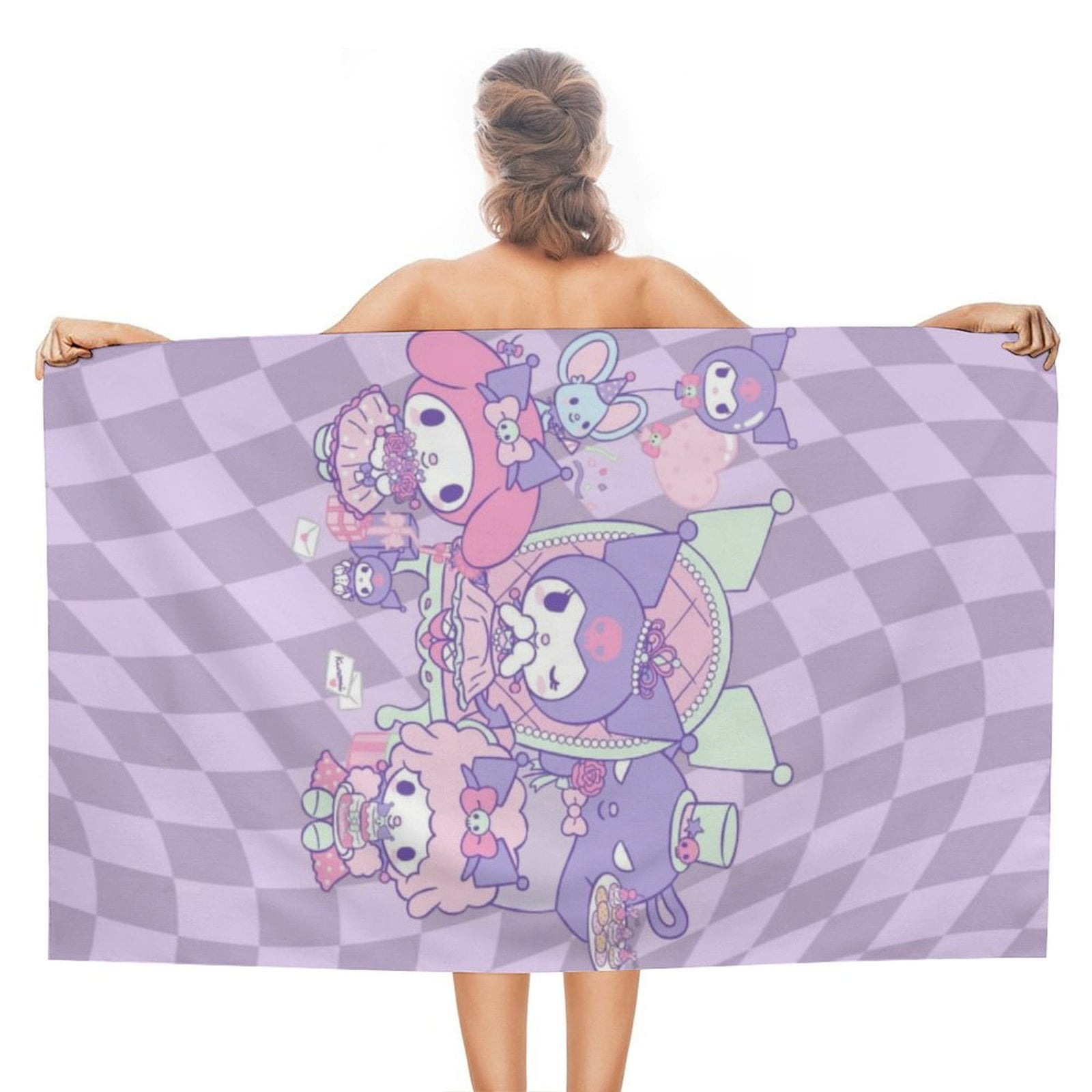 Kuromi Bath Throw Towel Quick Dry Towel for Swimmers Sand Proof Beach ...