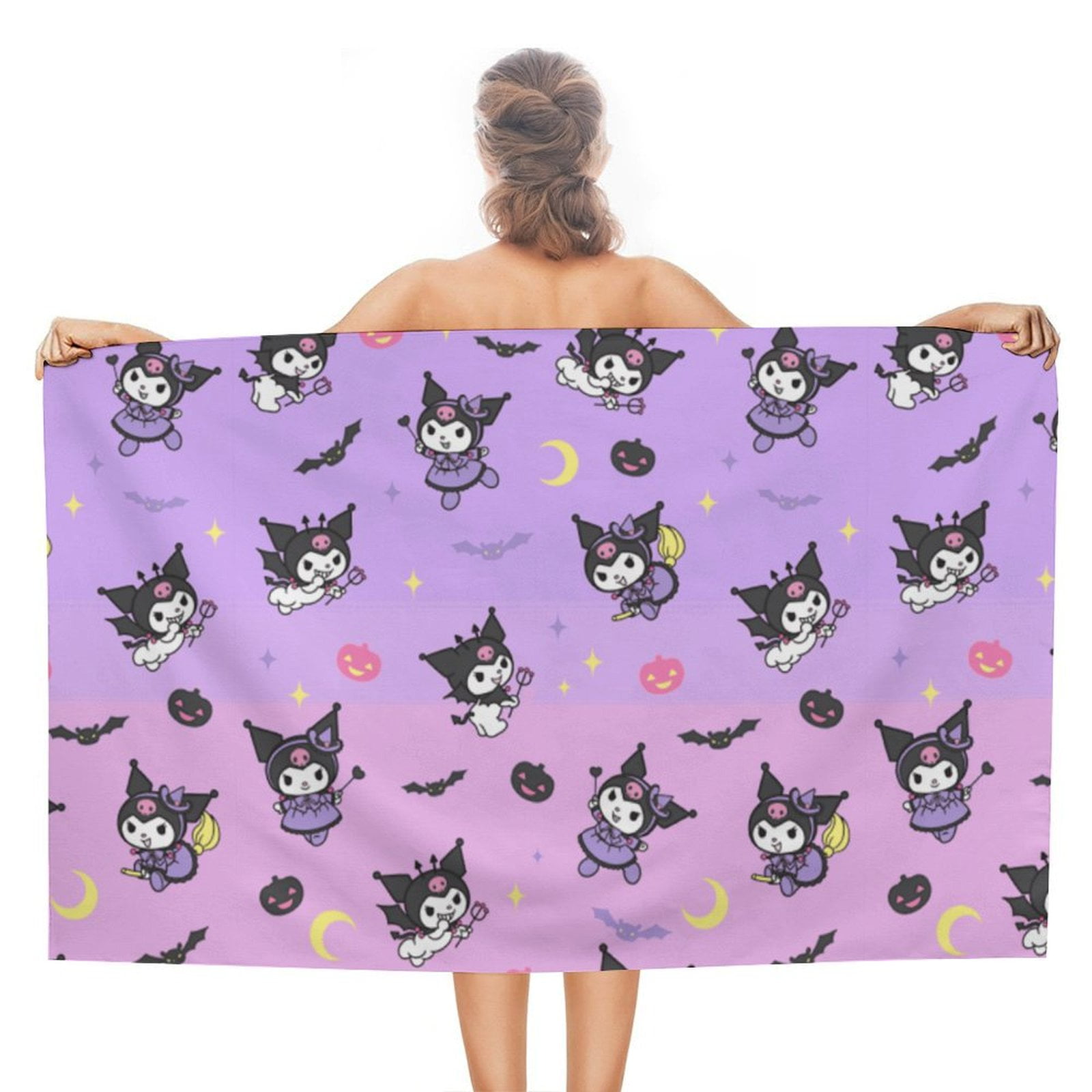 Kuromi Bath Throw Towel Quick Dry Towel for Swimmers Sand Proof Beach ...