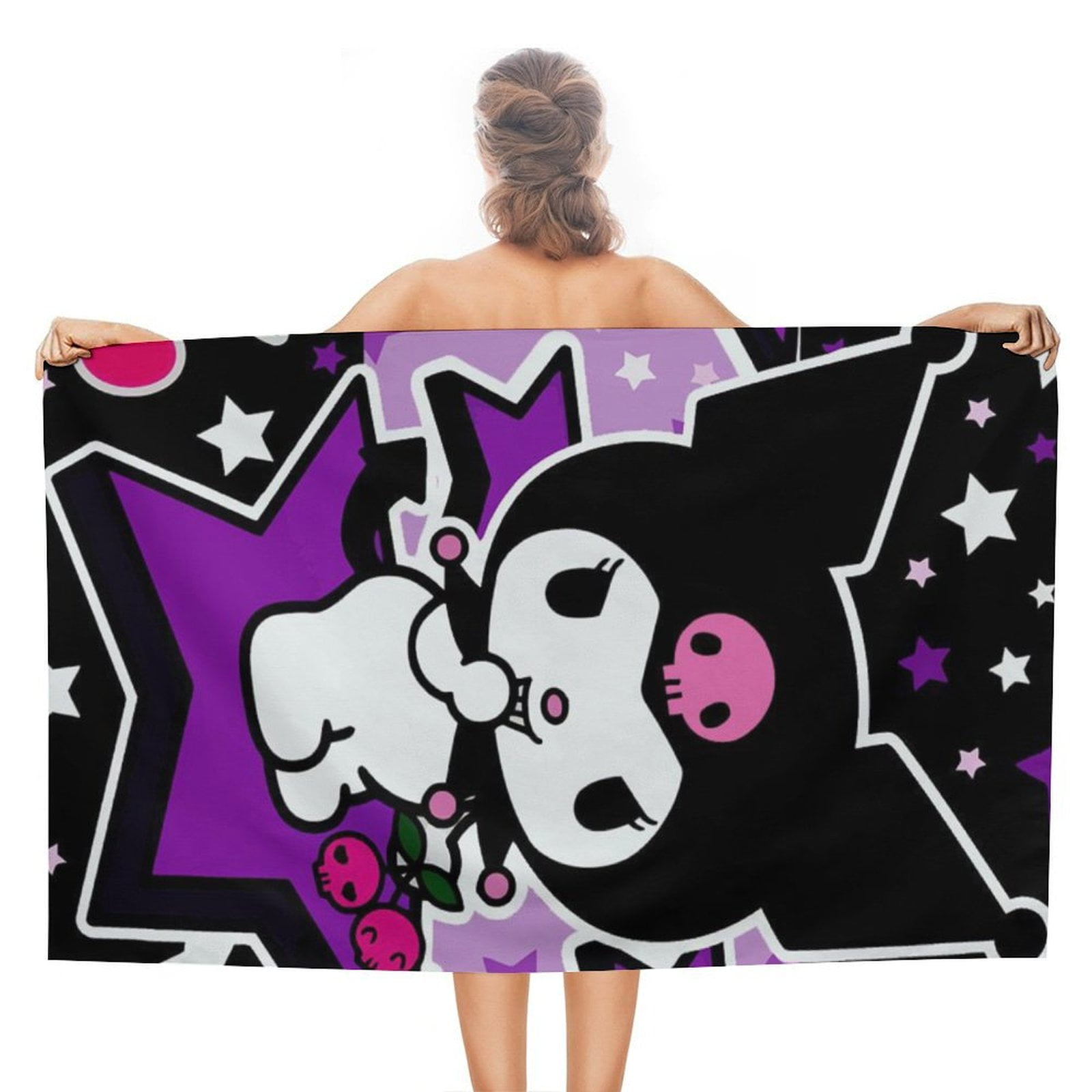 Kuromi Bath Throw Towel Quick Dry Towel for Swimmers Sand Proof Beach ...