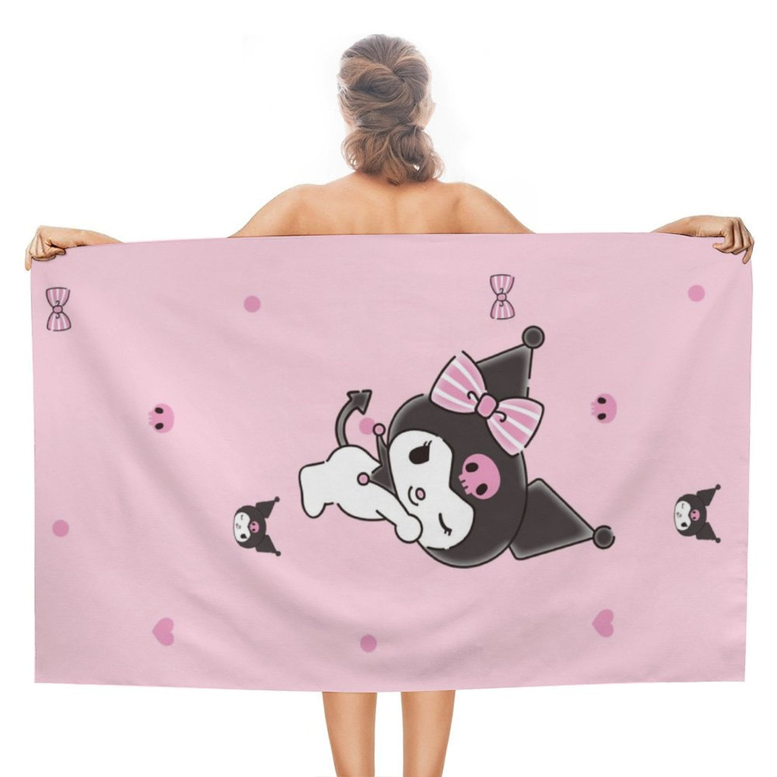 Kuromi Bath Throw Towel Quick Dry Towel for Swimmers Sand Proof Beach ...