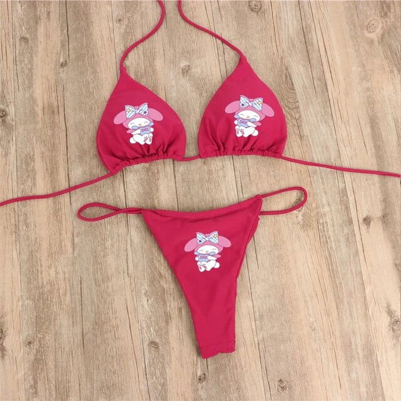 Kuromi Bikini Hellokittys Sanrioed Bra Set Cartoon Underwear Halter