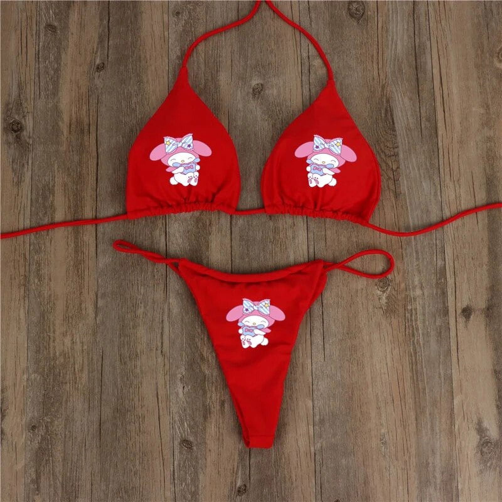 Kuromi Bikini Hellokittys Sanrioed Bra Set Cartoon Underwear Halter ...