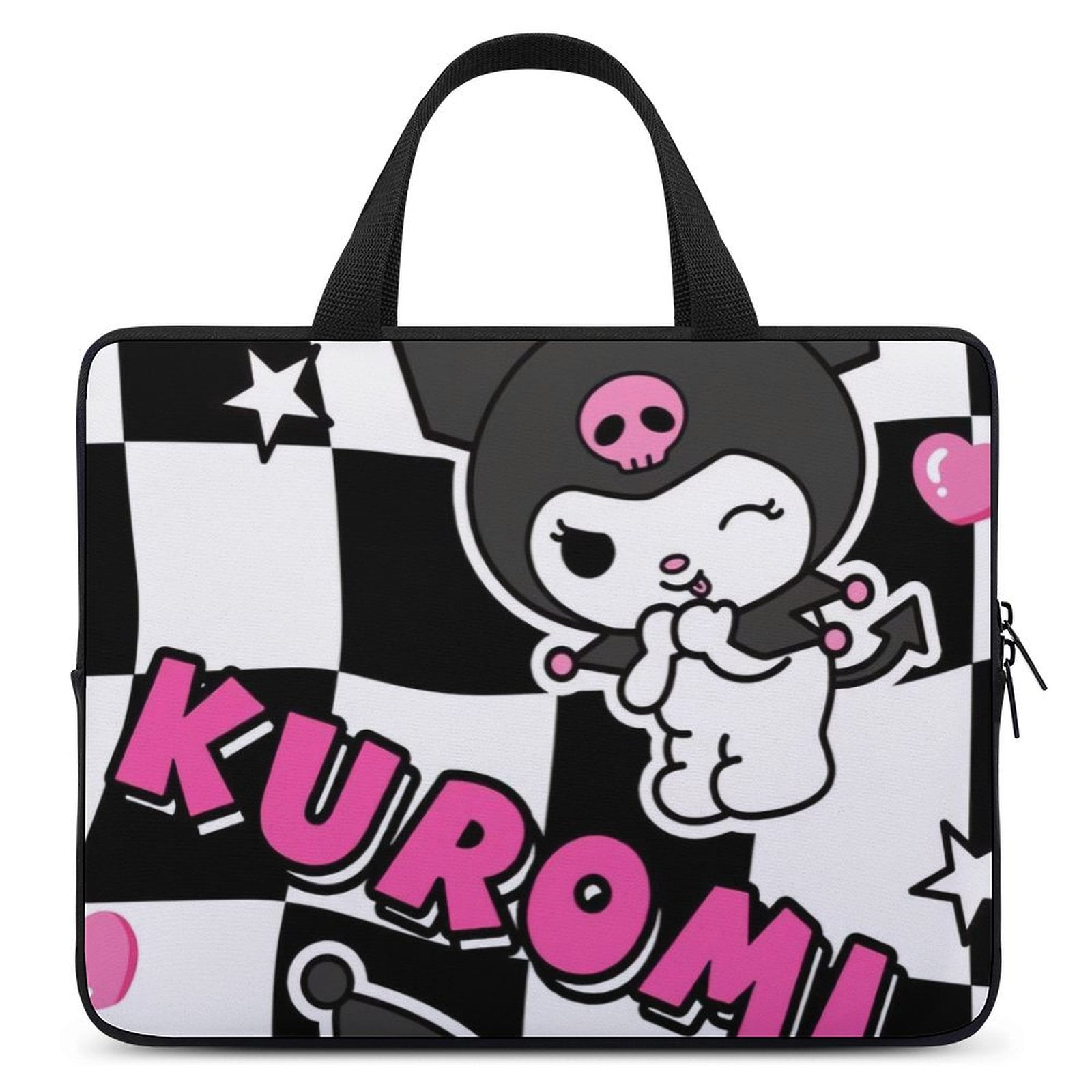 Kuromi Black And White Grid Laptop Bag for Women Men 12 Inch,Laptop ...