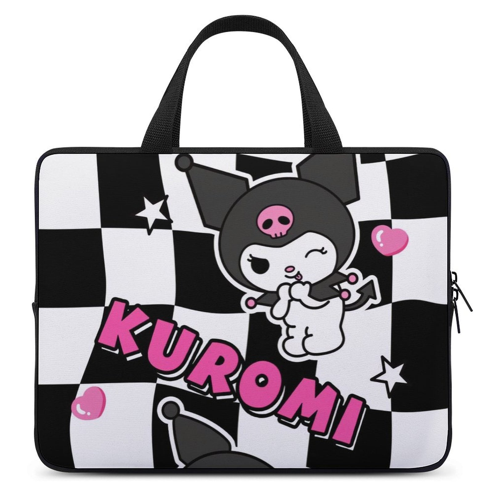 Kuromi Black And White Grid Laptop Bag for Women Men 17 Inch,Laptop ...