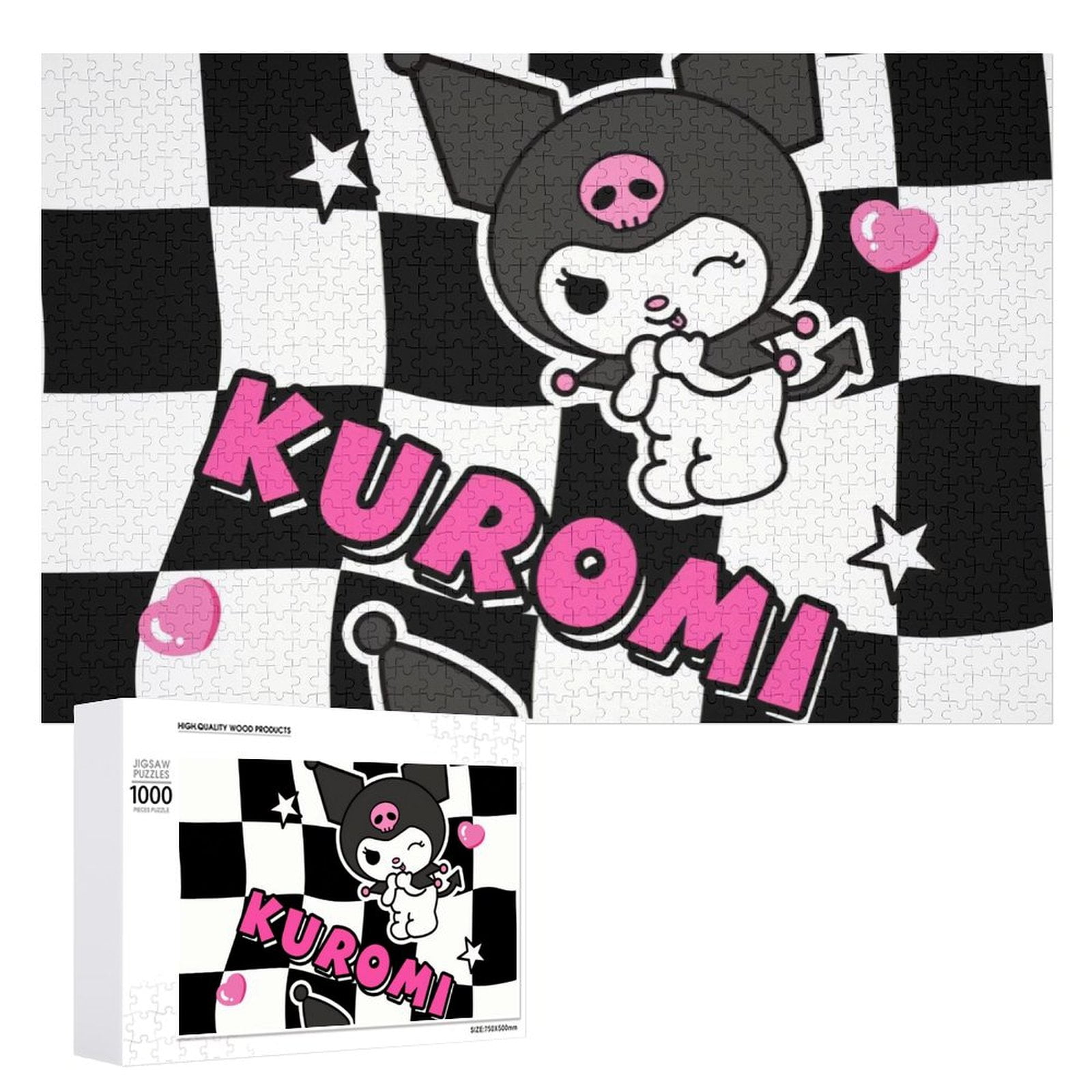 Kuromi Black And White Grid Puzzles- 1000 Piece Jigsaw Puzzle for ...