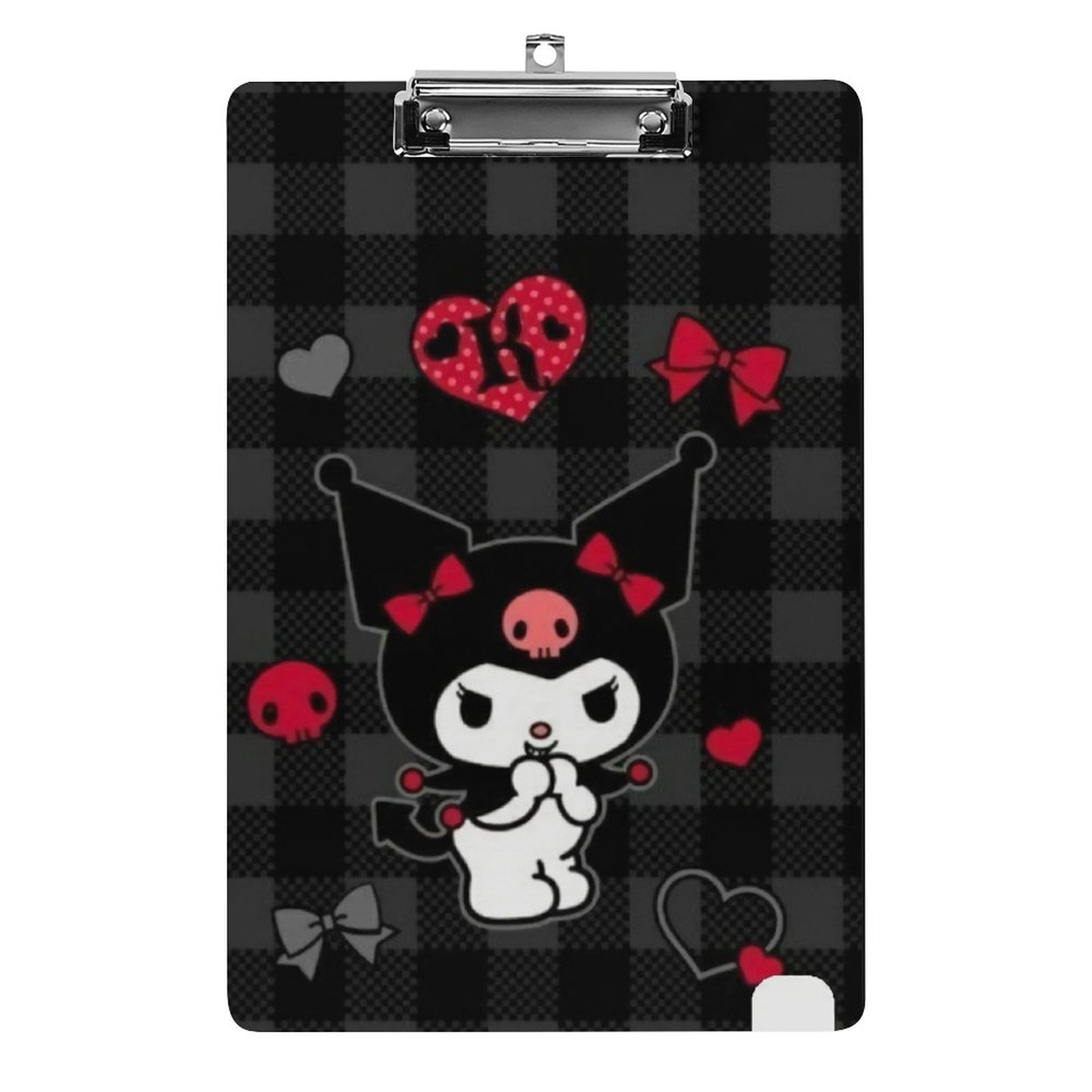 Kuromi Black Grid Acrylic Clipboard A4 Size, Standard Letter Clip Board ...