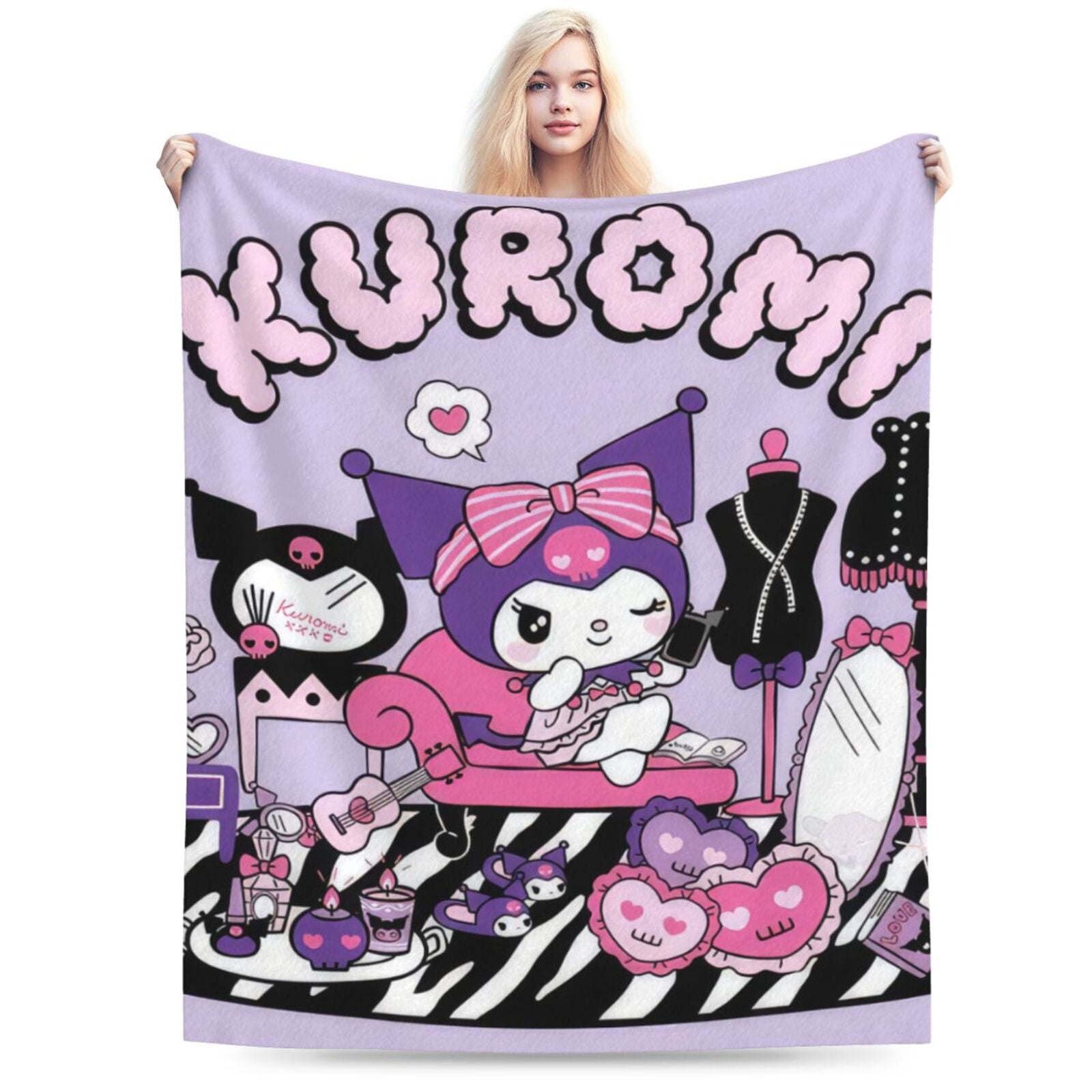 Kuromi Blanket, Anime Throw Blanket For Couch Sofa Bed, Soft Cozy ...