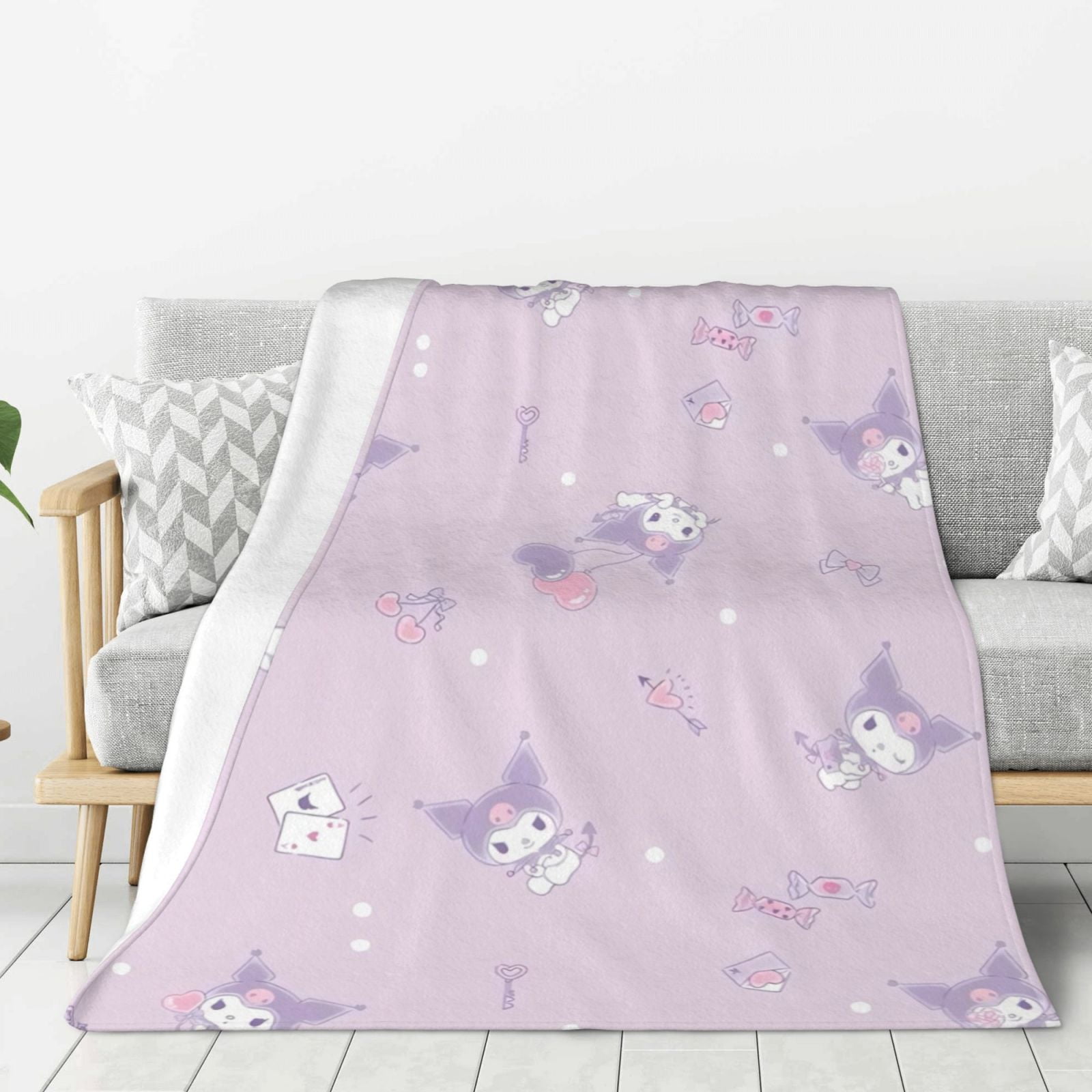 Kuromi Blankets Warm Soft Cozy Flannel Blankets All Seasons Ultra-Soft ...