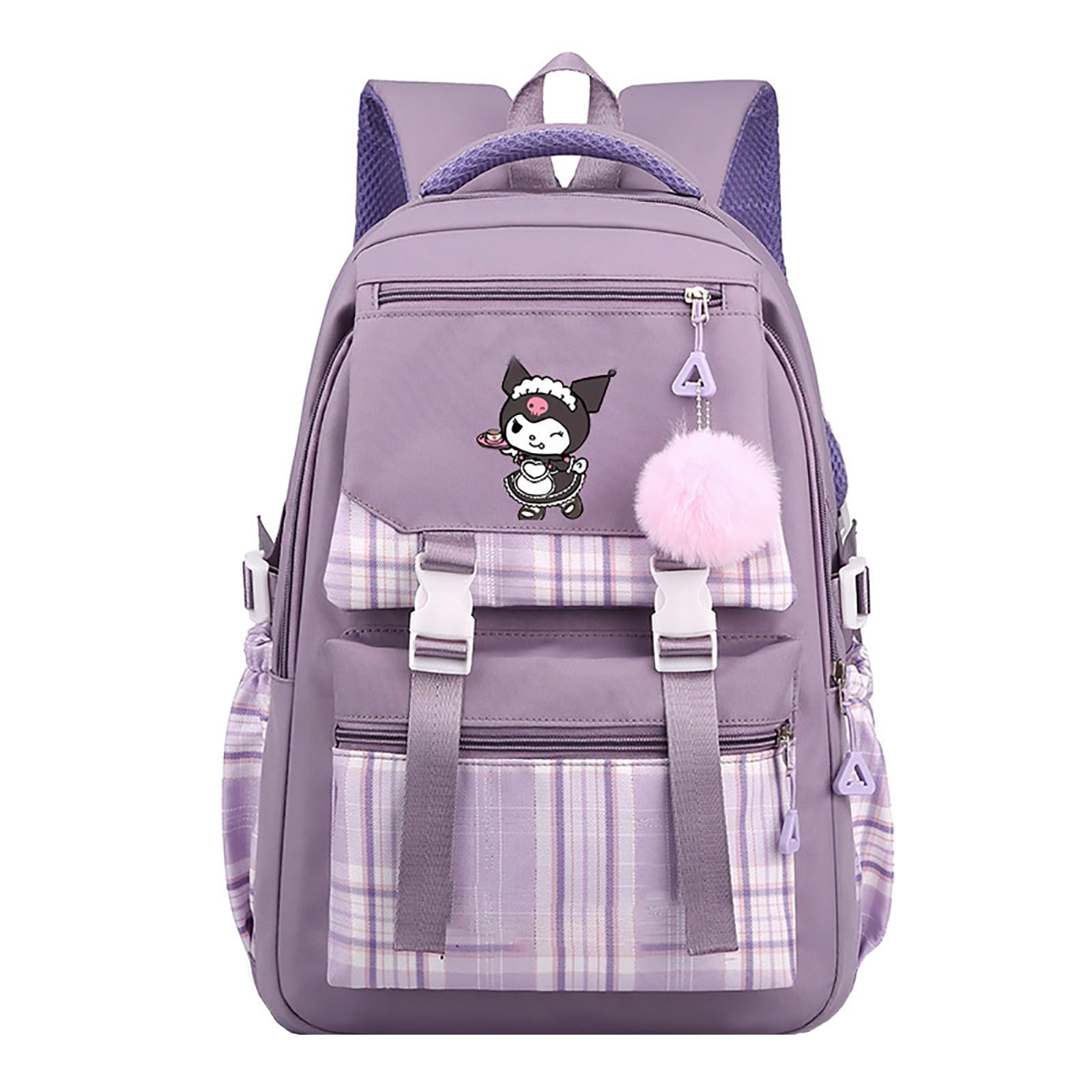 Kuromi Bookbag, 17in Kuromi Travel Backpack, Kuromi Hiking Backpack ...